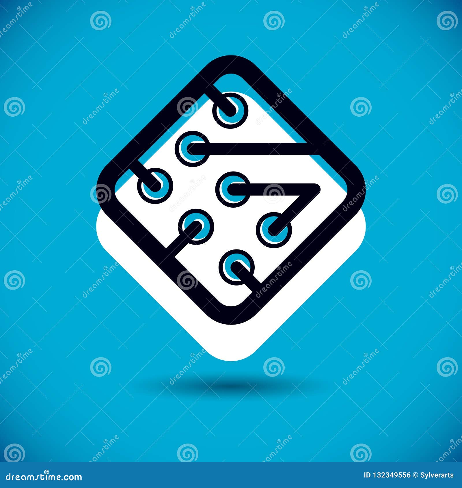 Vector Technology Cpu Design with Square Microprocessor Scheme Stock ...