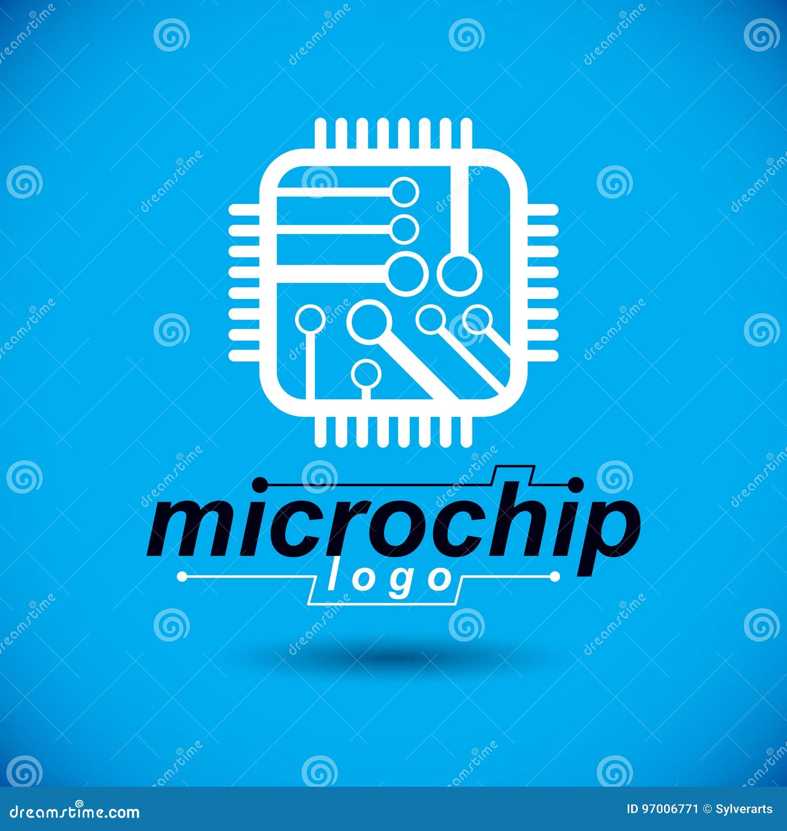 Vector Technology Cpu Design with Square Microprocessor Scheme. Stock ...