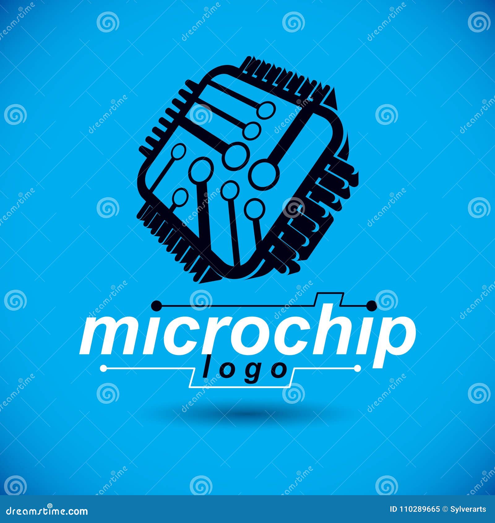 Vector Technology Cpu Design with Square Microprocessor Scheme. Stock ...
