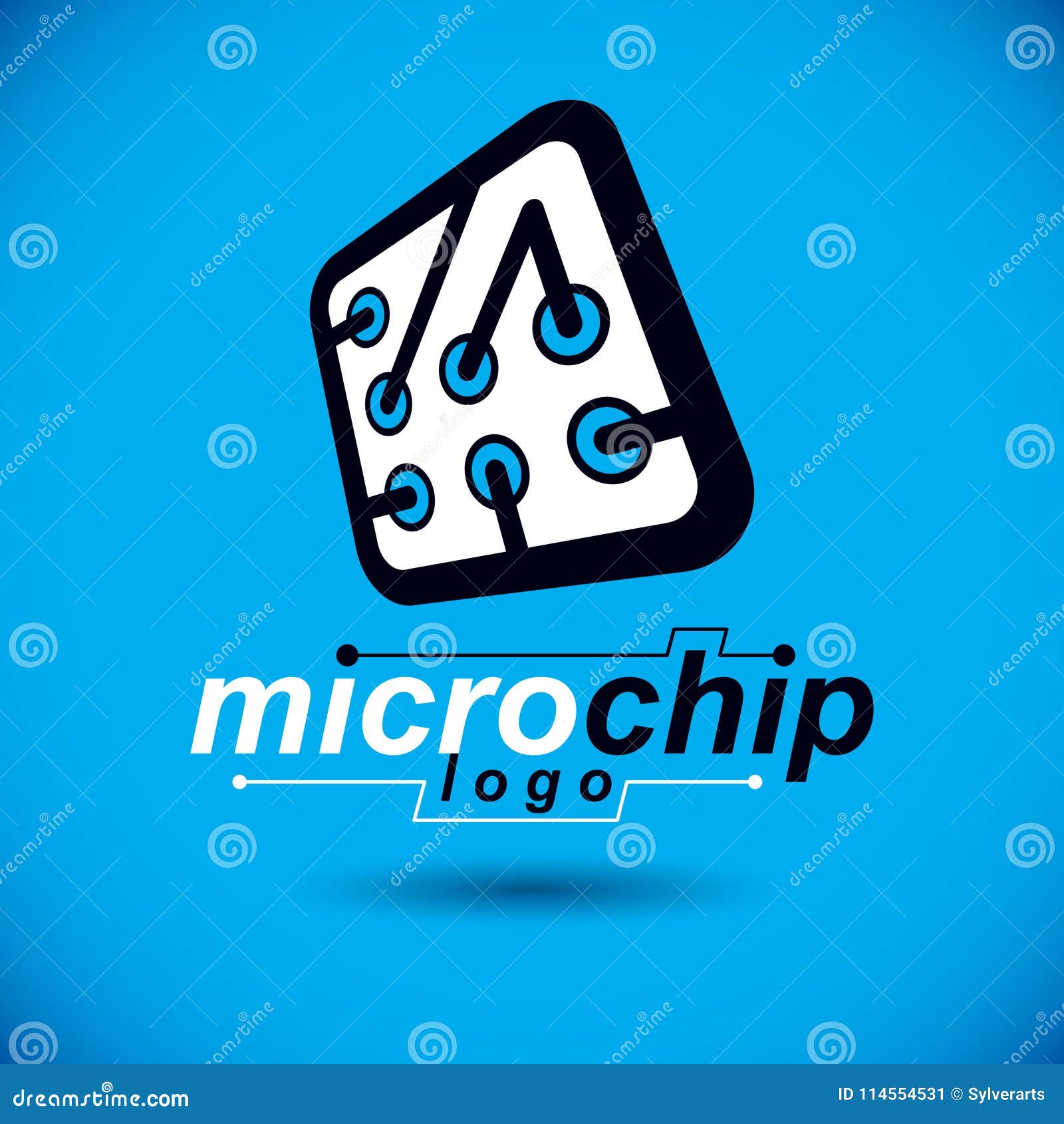 Vector Technology Cpu Design with Square Microprocessor Scheme. Stock ...