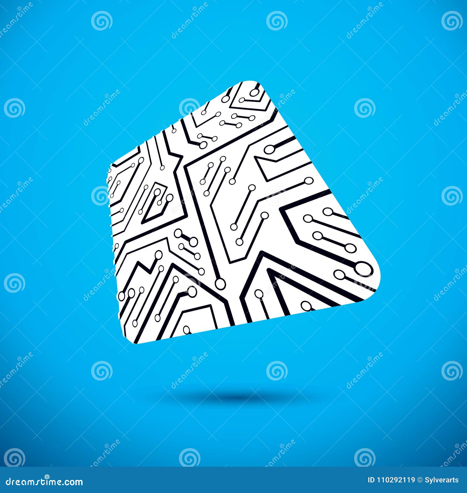 Vector Technology Cpu Design with Square Microprocessor Scheme. Stock ...