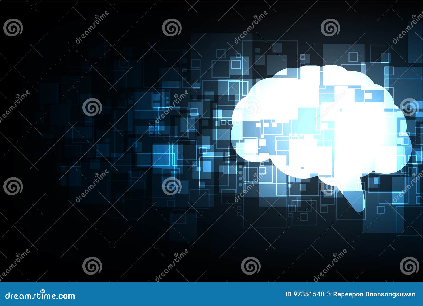 Vector Technology Digital Brain. Stock Vector - Illustration of systems ...