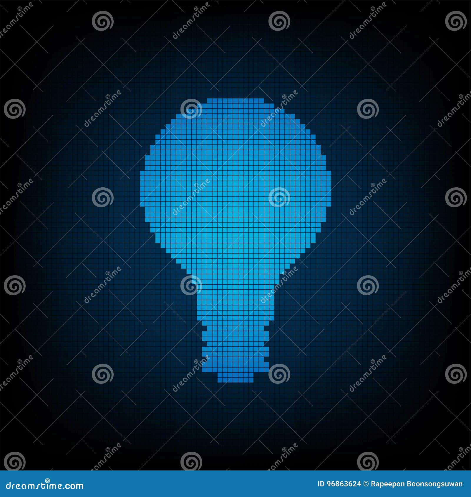 Vector Technology Digital Light Bulb. Stock Vector - Illustration of ...