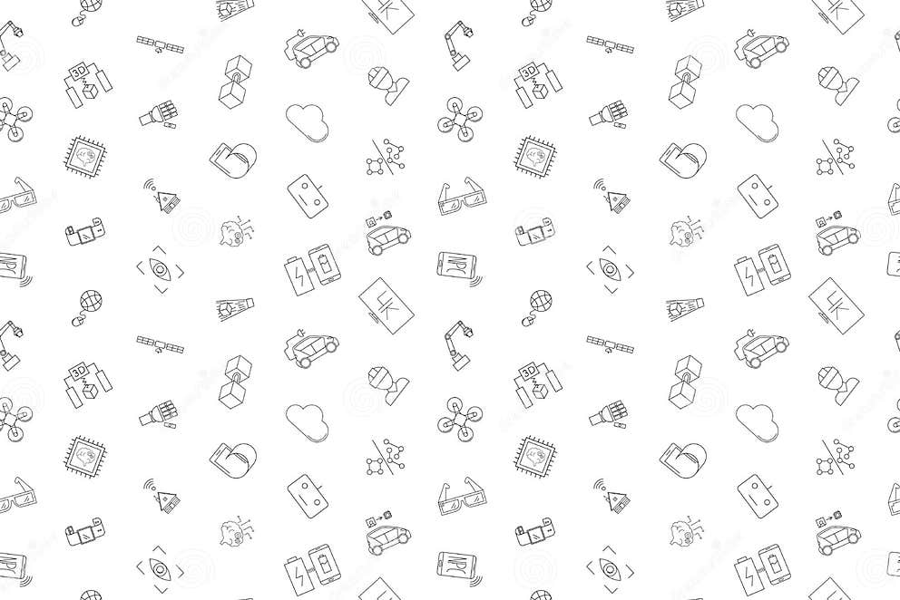Vector Technology Pattern. Technology Seamless Background Stock Vector ...