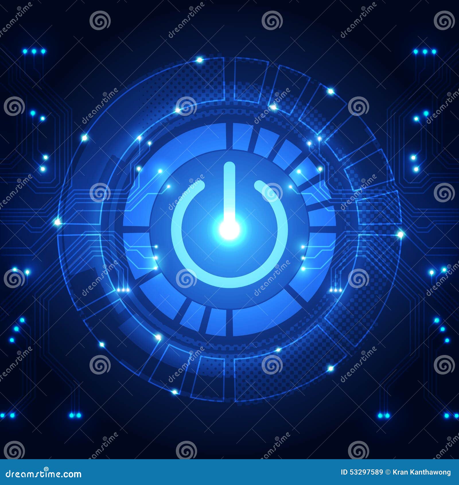 Vector Technology Power Button Abstract Background, Illustration Stock ...