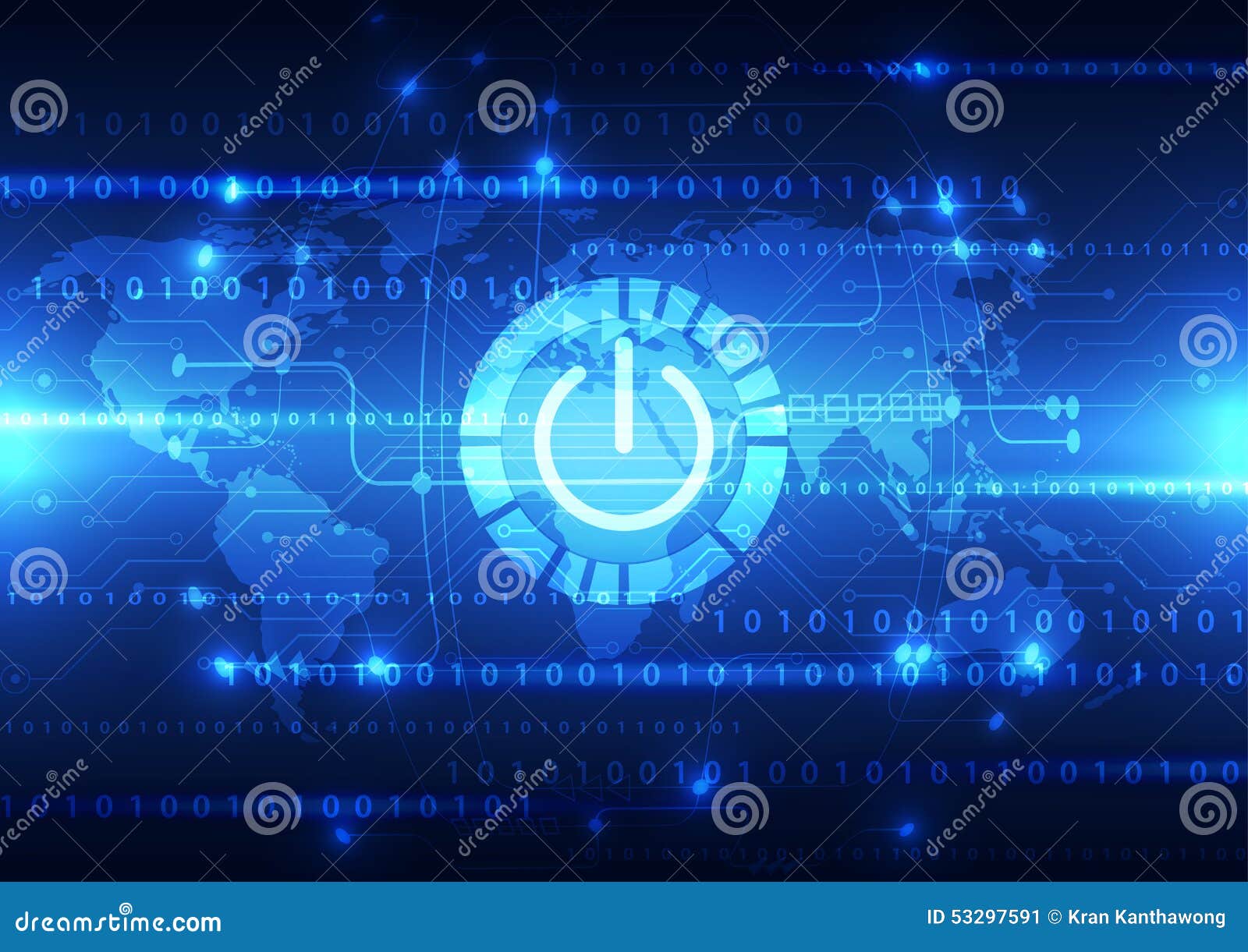 Vector Technology Power Button Abstract Background, Illustration Stock ...