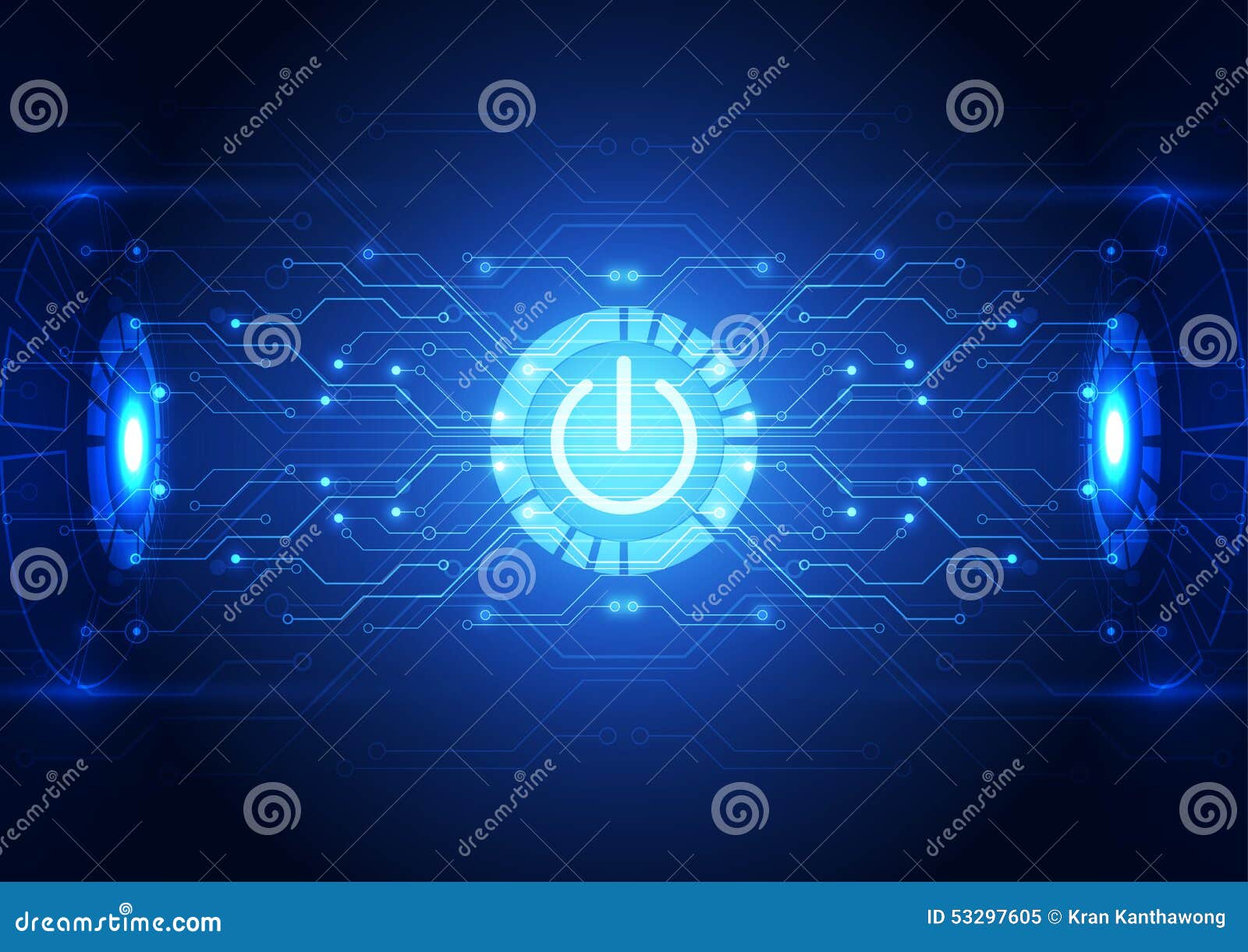 Vector Technology Power Button Abstract Background, Illustration Stock ...