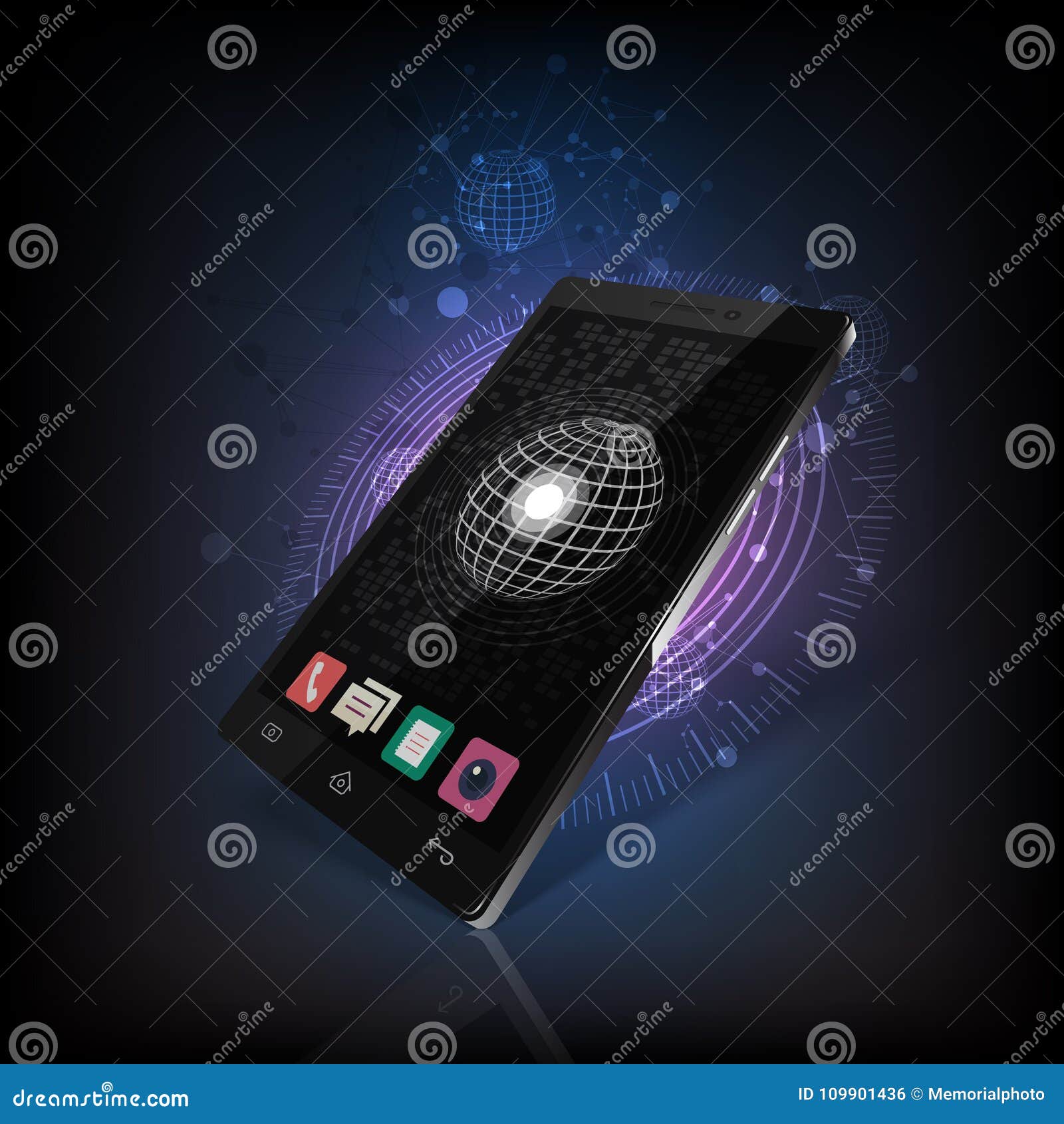 Vector Technology Smartphone Internet of Things, Global Network ...