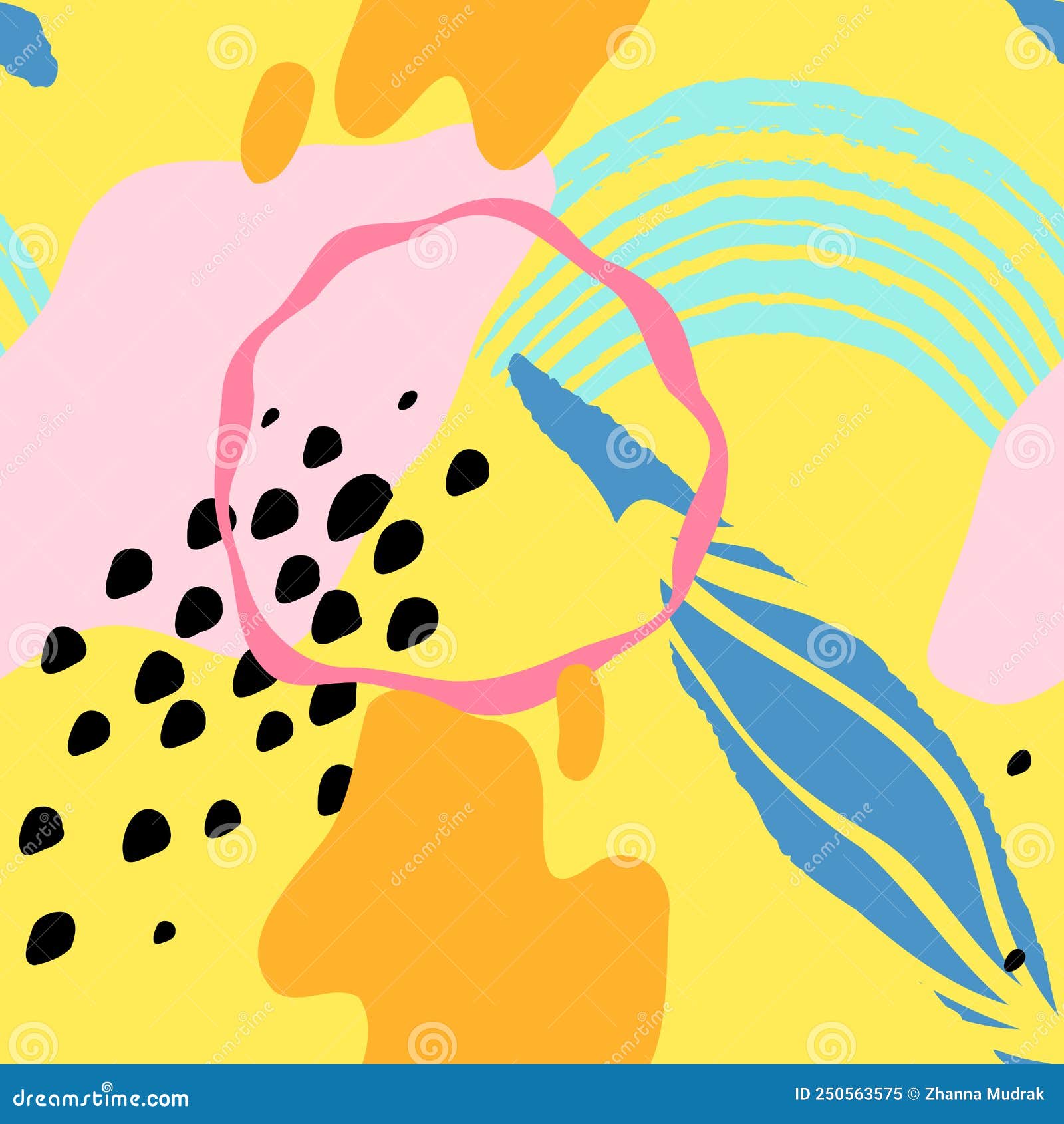 Vector Teenage Seamless Neon Pattern Naive Style | CartoonDealer.com ...