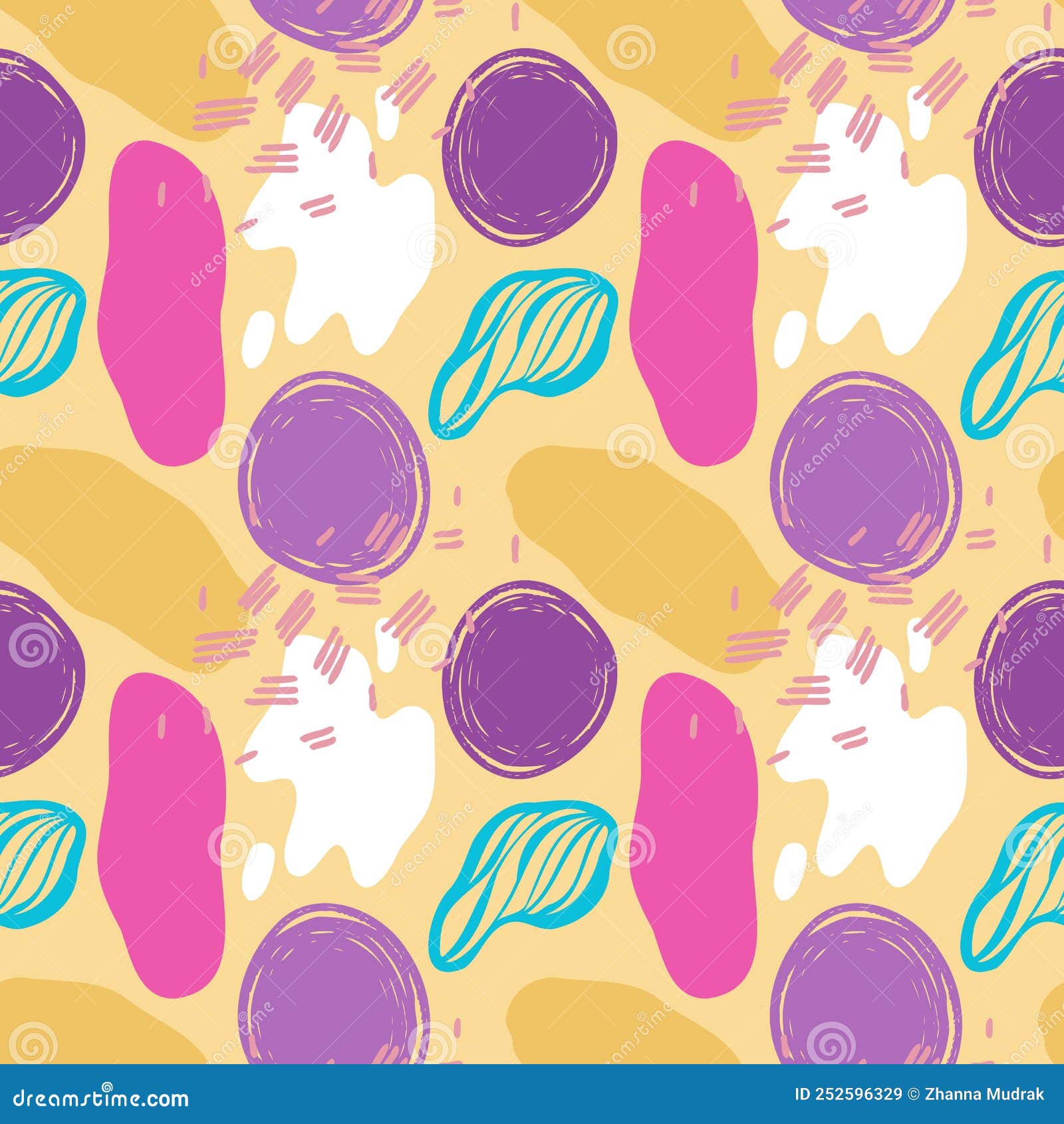 Vector Teenage Seamless Neon Pattern Naive Style Stock Vector ...