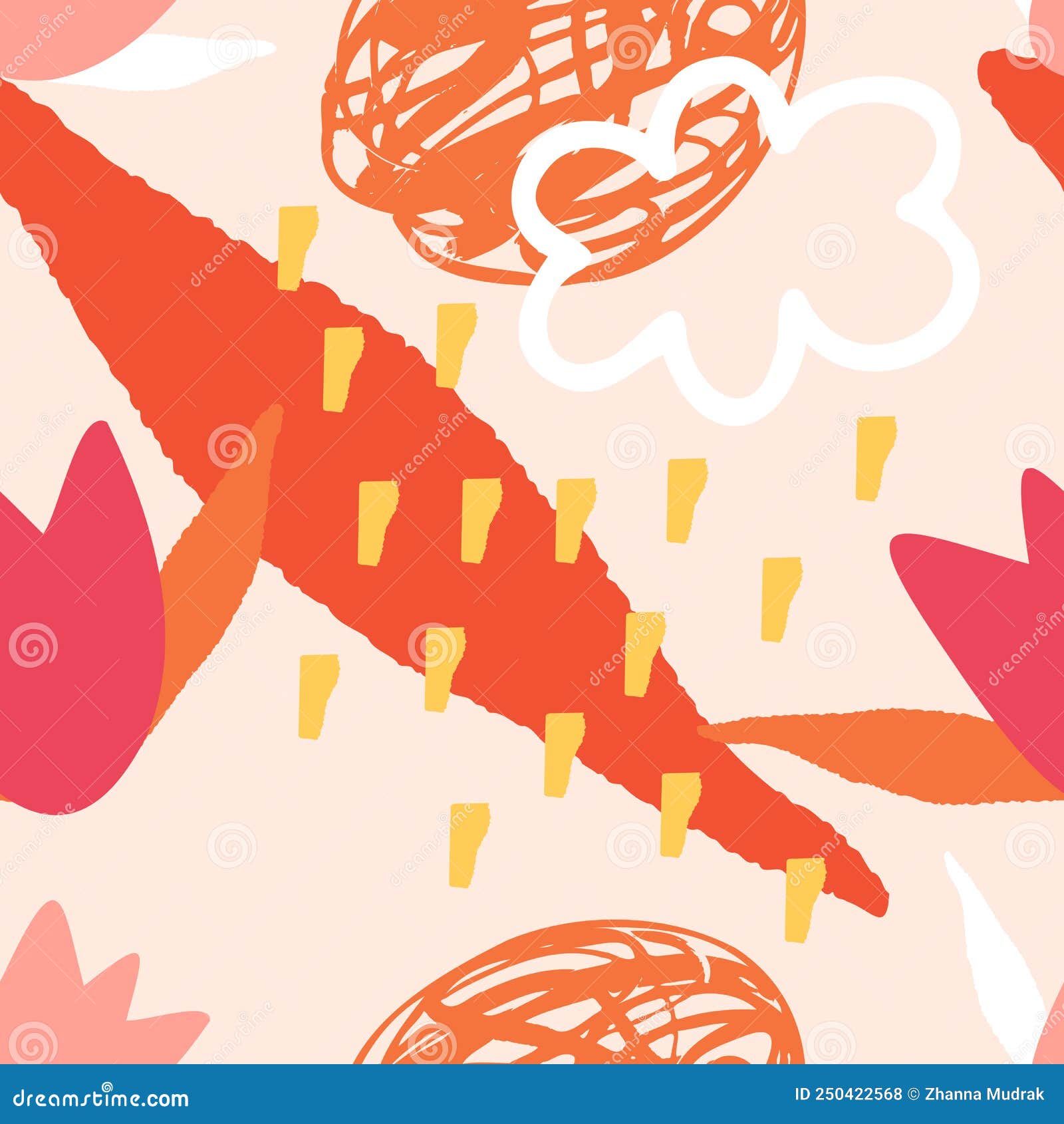 Vector Teenage Seamless Pattern Naive Simple Style Stock Vector ...