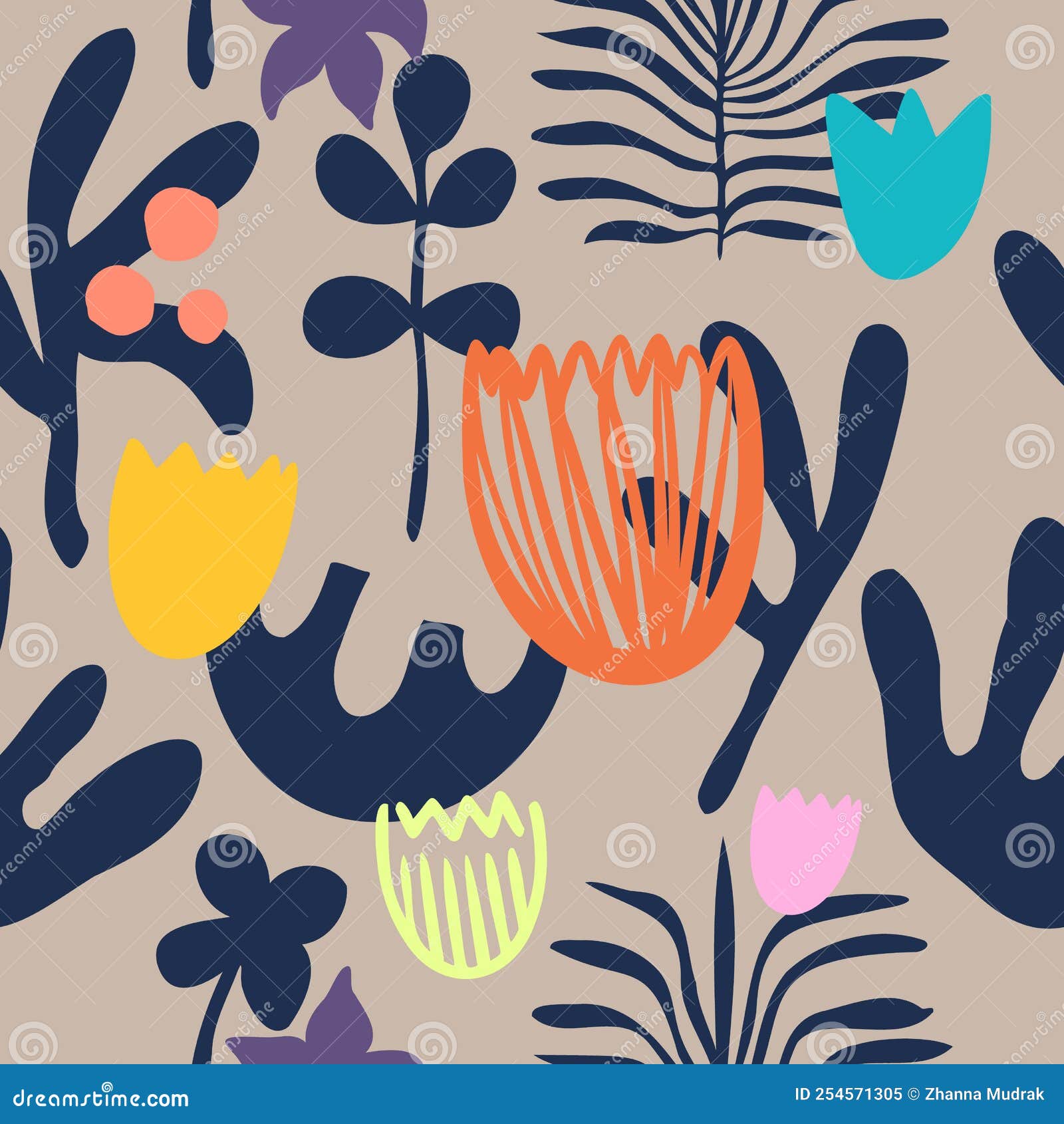 Vector Teenage Seamless Pattern Naive Simple Style Stock Vector ...