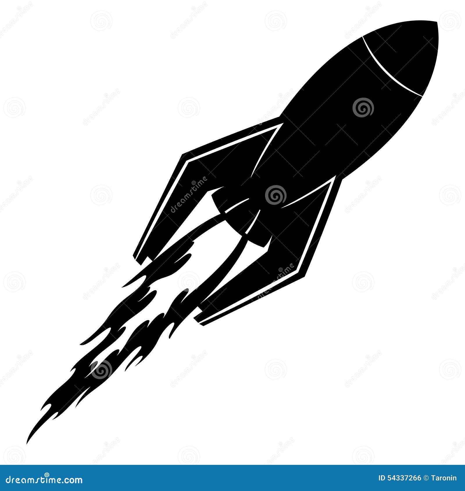 Vector Teken Raket vector illustratie. Illustration of silhouet - 54337266