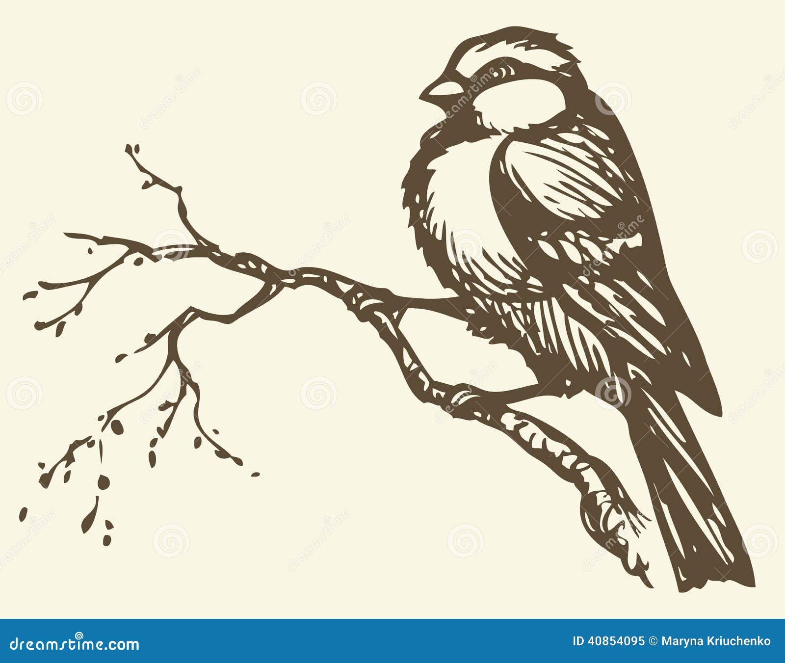 Vector Tekening Kleine Mees Op Een Tak Vector Illustratie ...