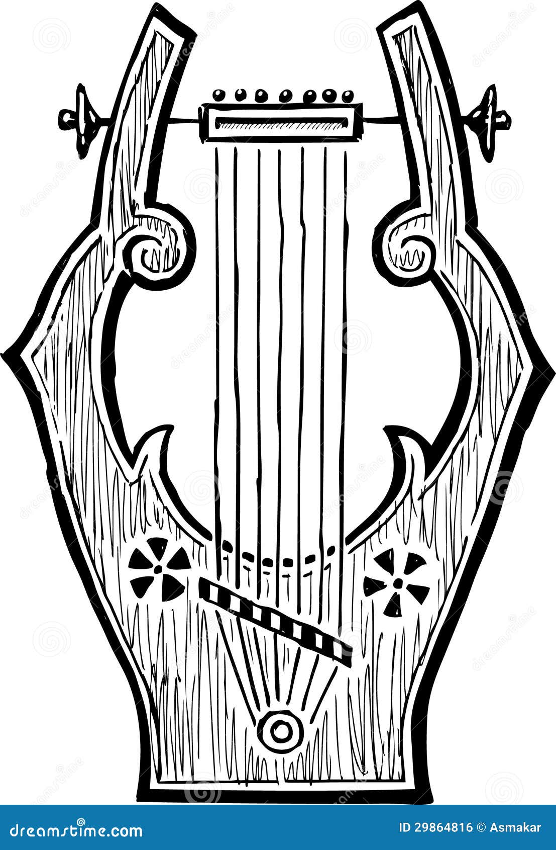 Antieke lier vector illustratie. Illustration of vastgeklemd - 29864816