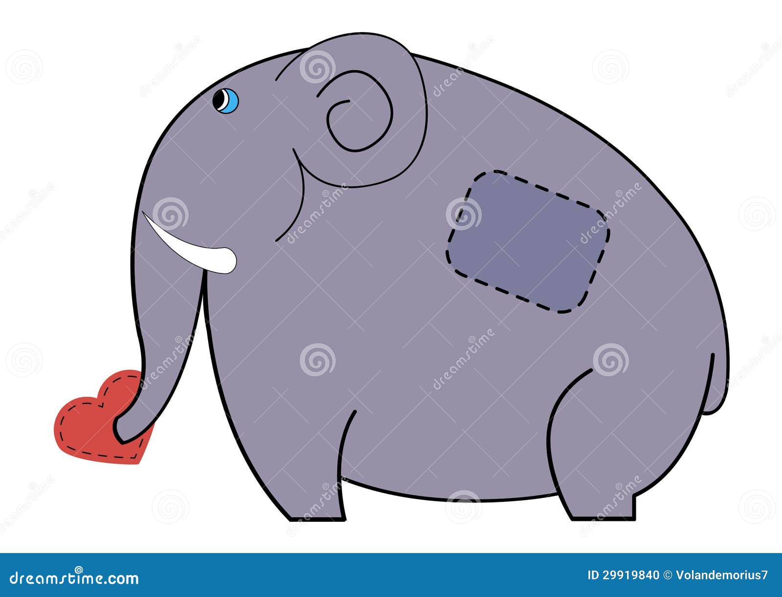Het Leuke Olifant Dragen in Zijn Boomstamhart Vector Illustratie ...