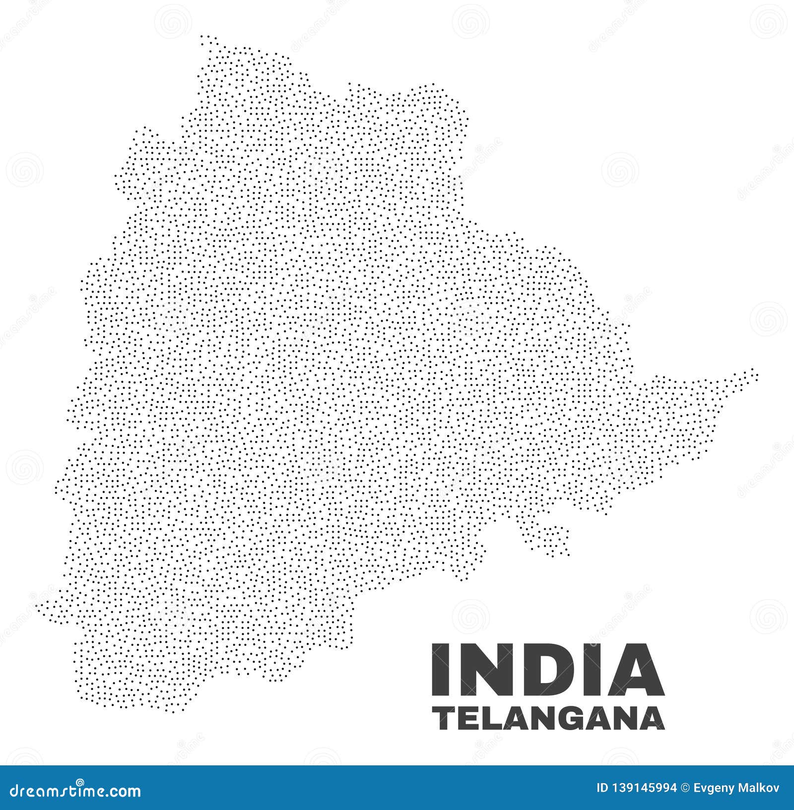 Vector Telangana State Map of Dots Stock Vector - Illustration of ...