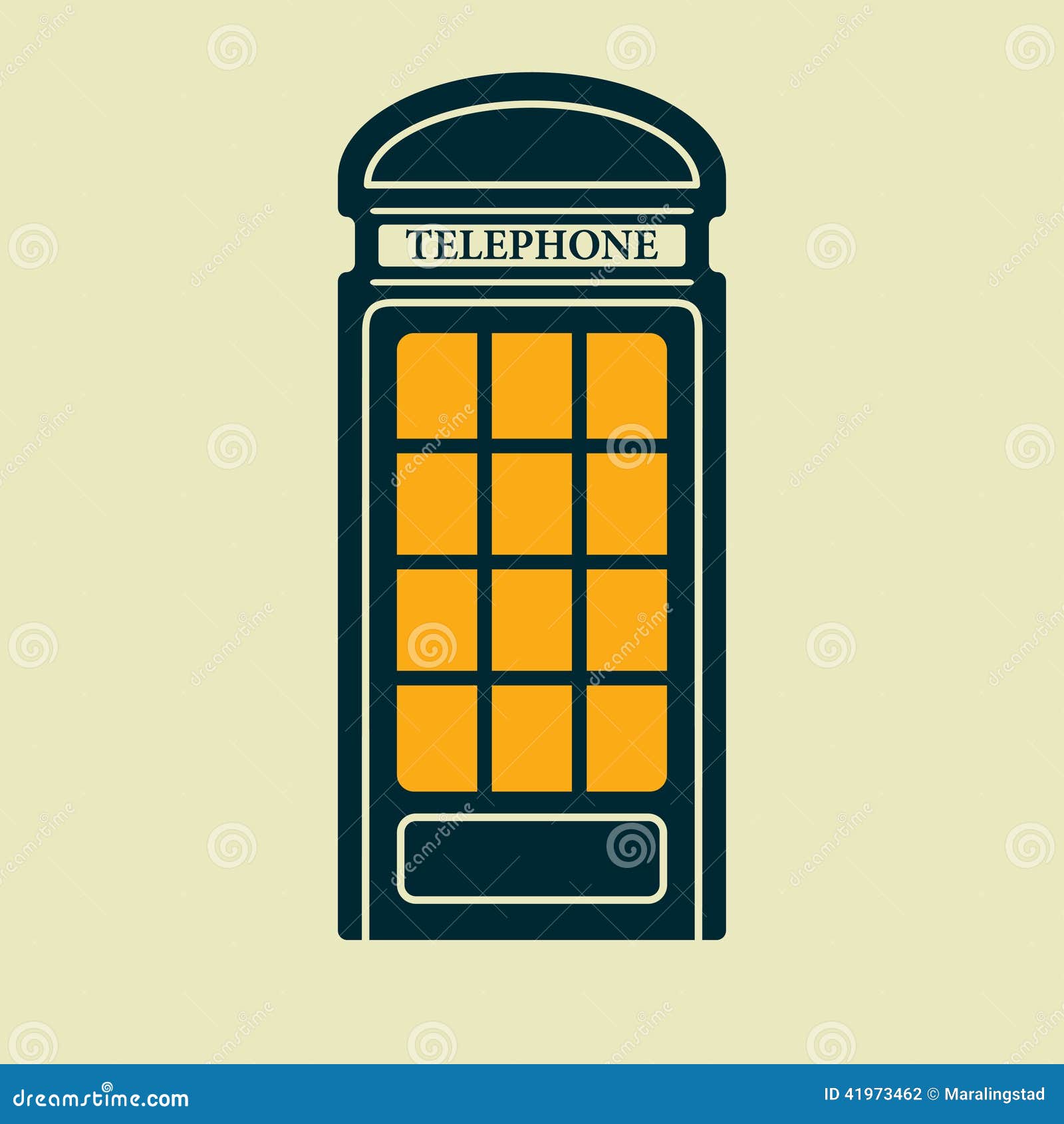 Vector Telephone Box Icon. Eps10 Stock Vector - Illustration of cabin ...