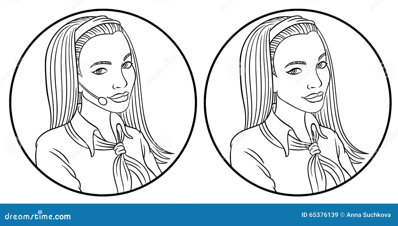 Vector telephone operator stock vector. Illustration of secretary ...