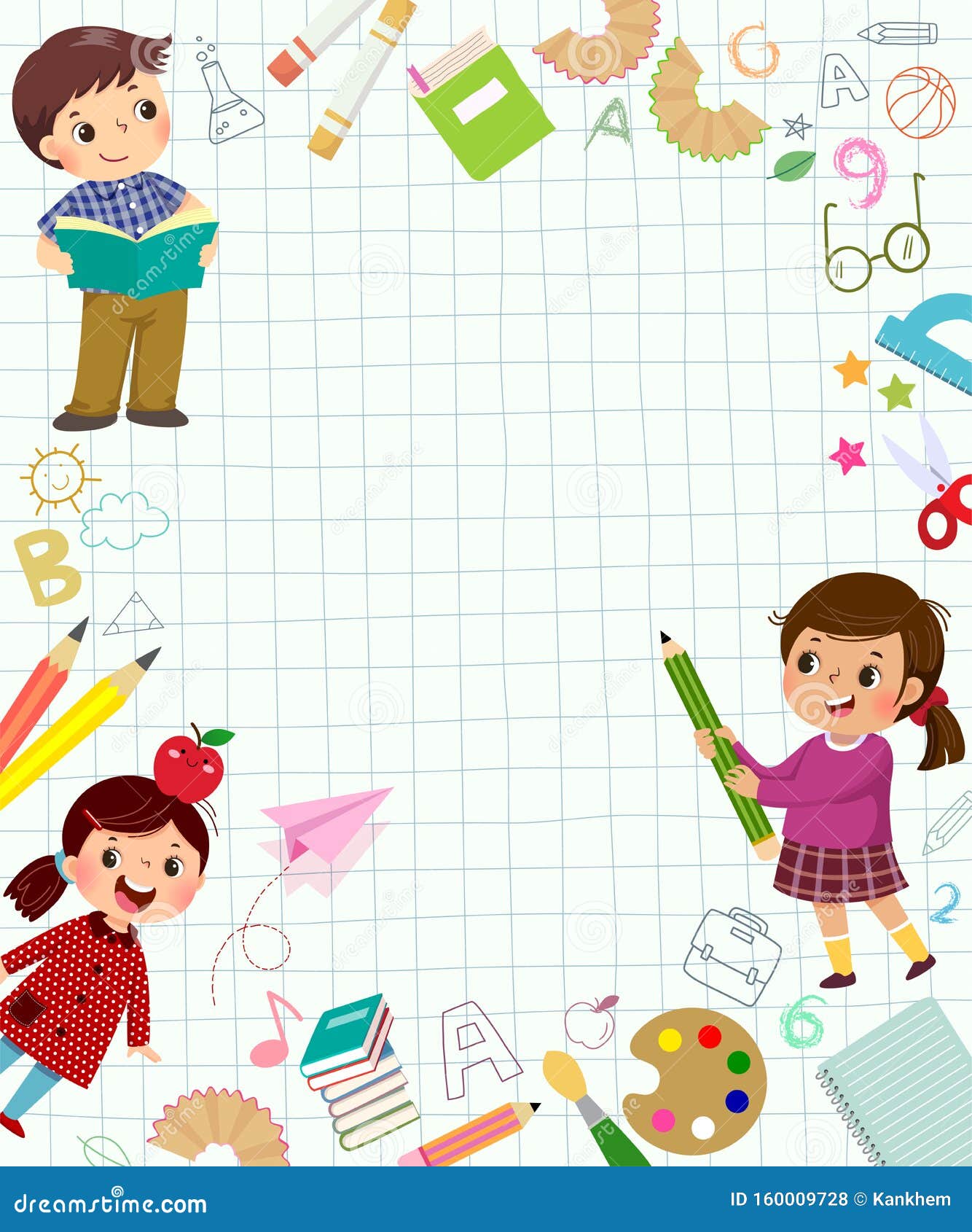 Template for Advertising Background in Learning Concept with Three ...