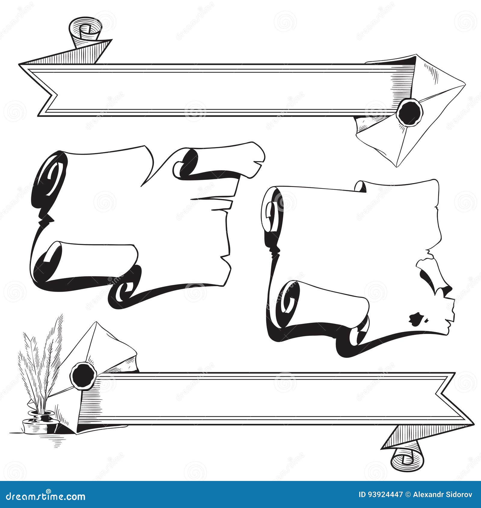 Vector Template. Ancient Scroll. Stock Vector - Illustration of design ...