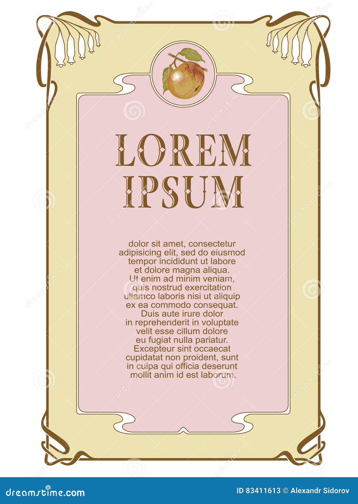 Vector Template. Apple Label. Stock Vector - Illustration of plate ...