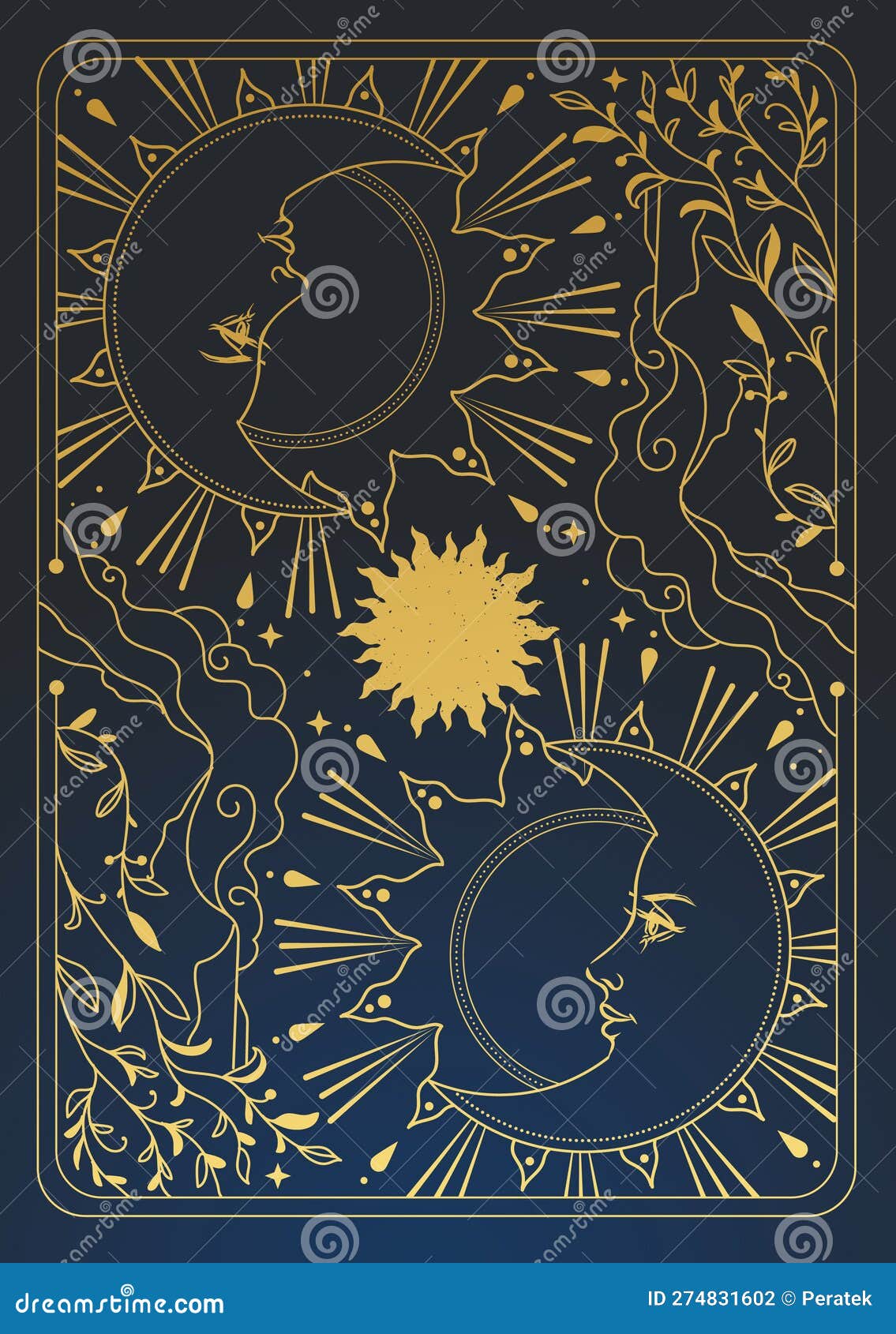 Vector Template for the Back Side of the Card Game. Hand Drawn Pattern ...