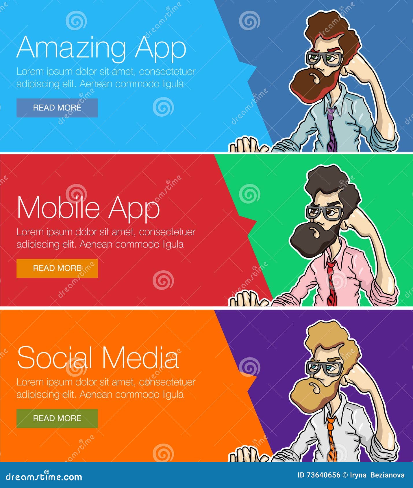 Vector Template Banner for Website Header, Advertisement. Stock Vector ...