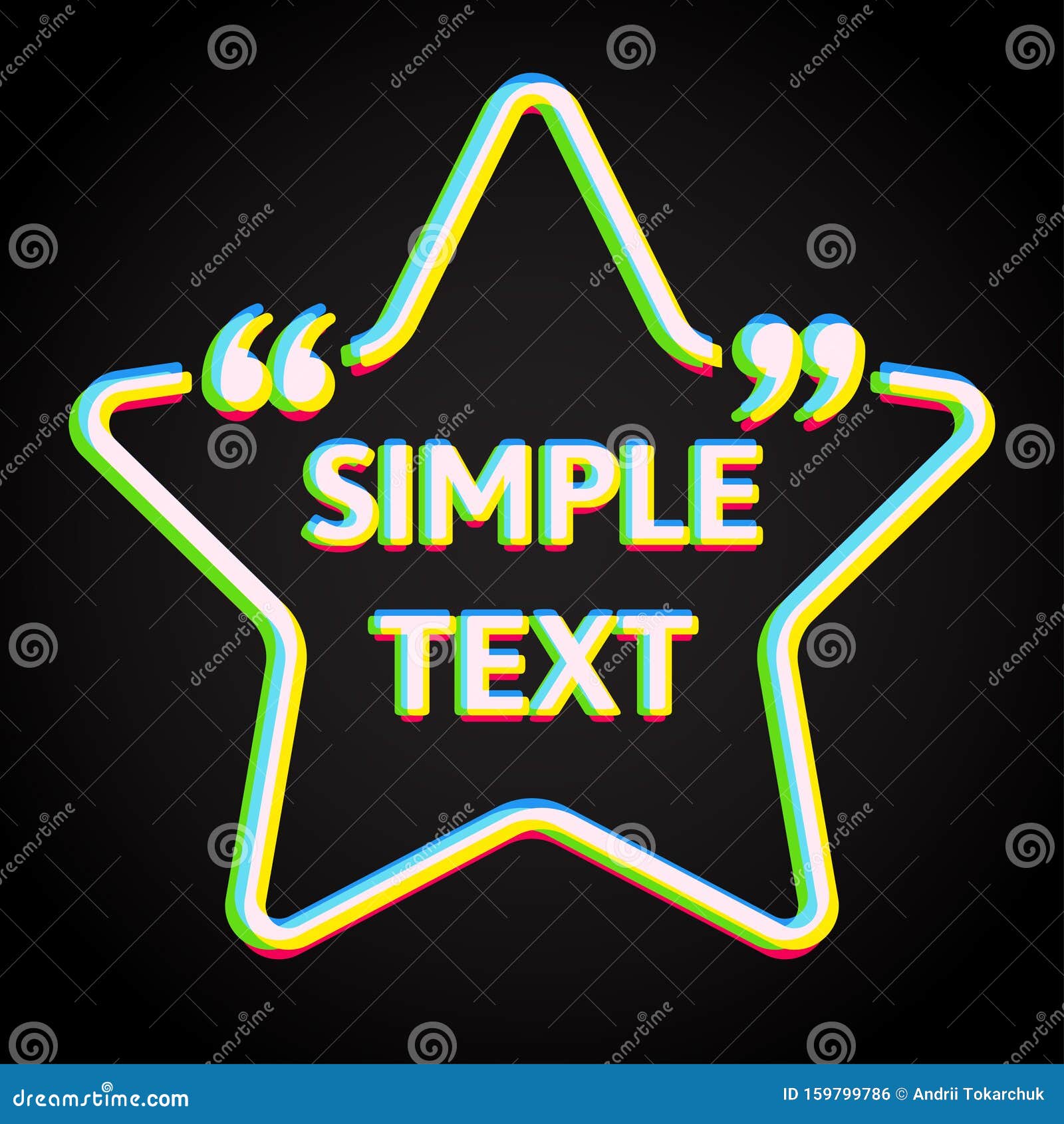 Vector Synthwave Neon Quote Template Star Empty Stock Vector ...