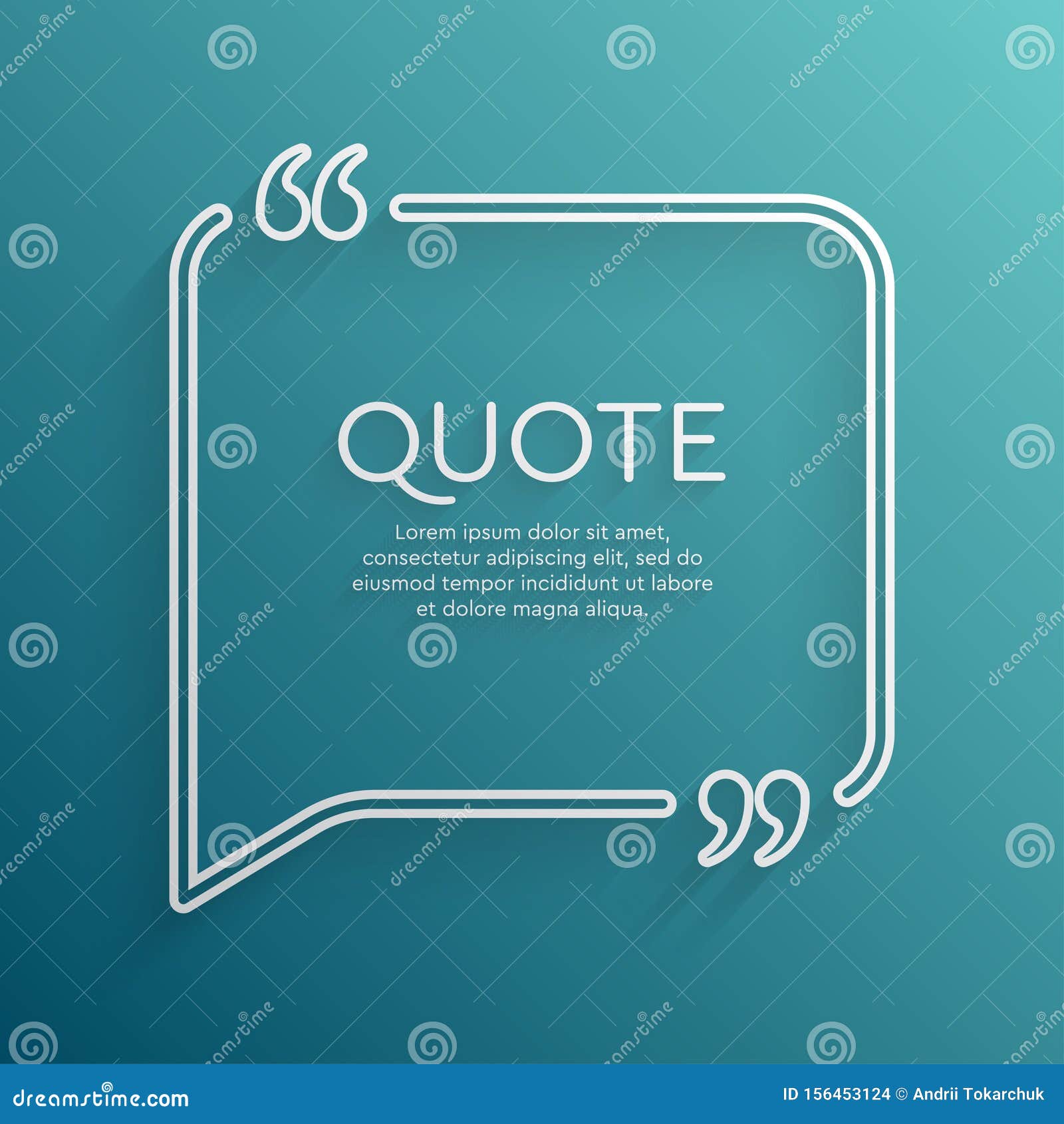 Vector Template Blank Square Creative White Quote Stock Vector ...
