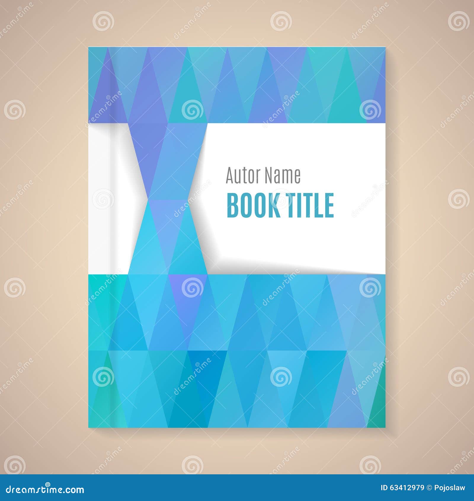 Vector Template for Book Title Stock Vector - Illustration of polygon ...
