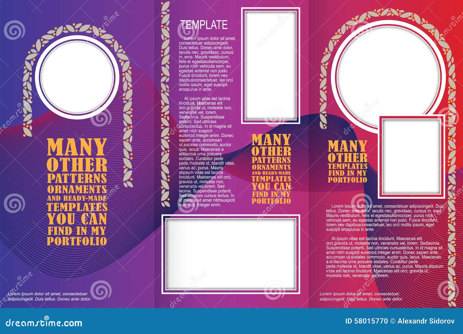 Vector Template Booklet in a Romantic Style Stock Vector - Illustration ...