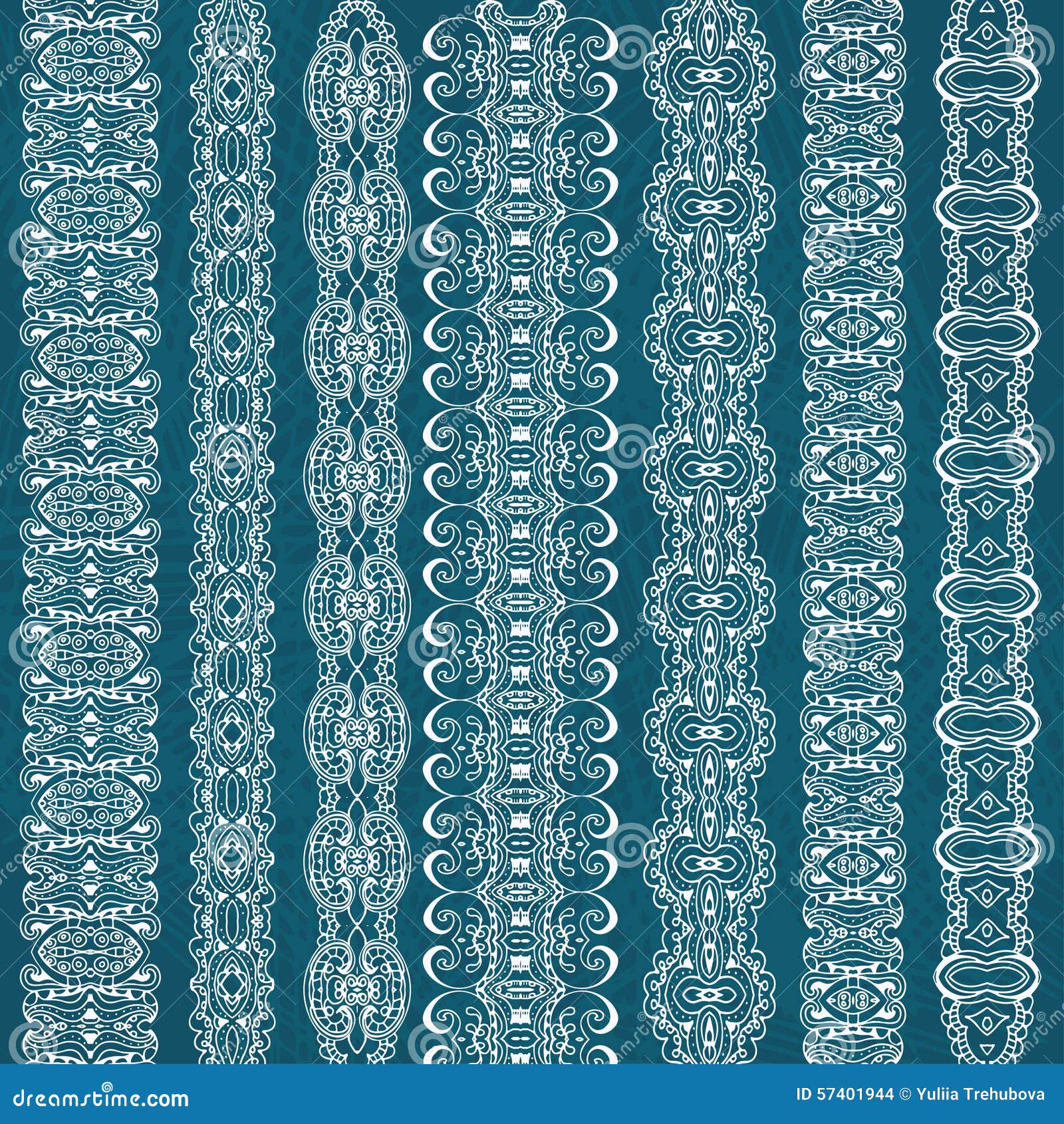 Vector Template for Border. Hand Draw Henna Doodle Stock Vector ...