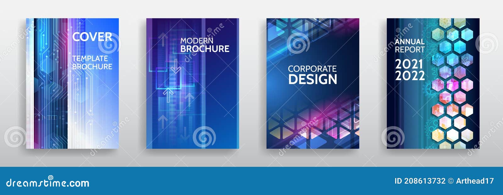 Vector Template for Brochure or Cover with Hi-tech Elements Background ...