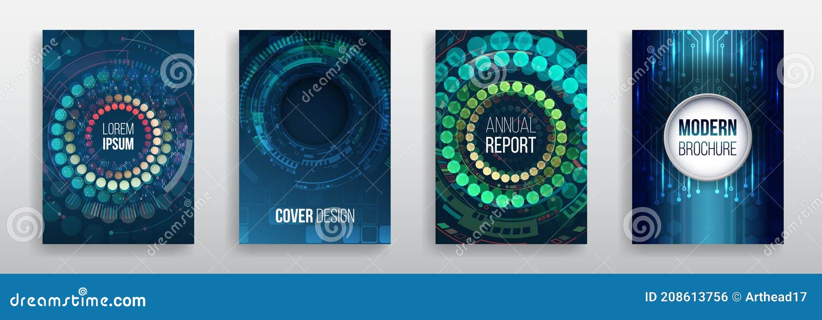 Vector Template for Brochure or Cover with Hi-tech Elements Background ...