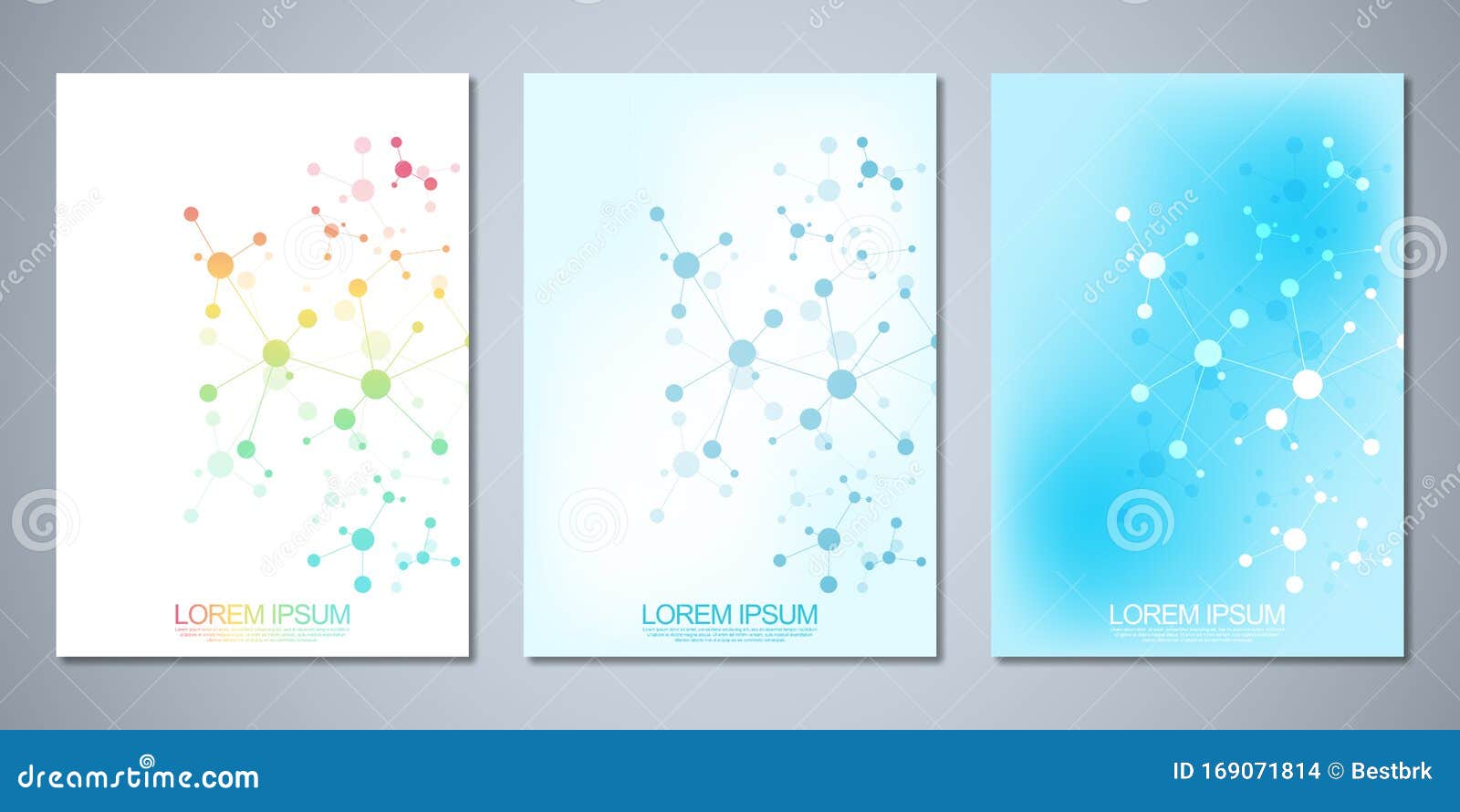 Vector Template Brochures or Cover Design, Book, Flyer, with Molecules ...
