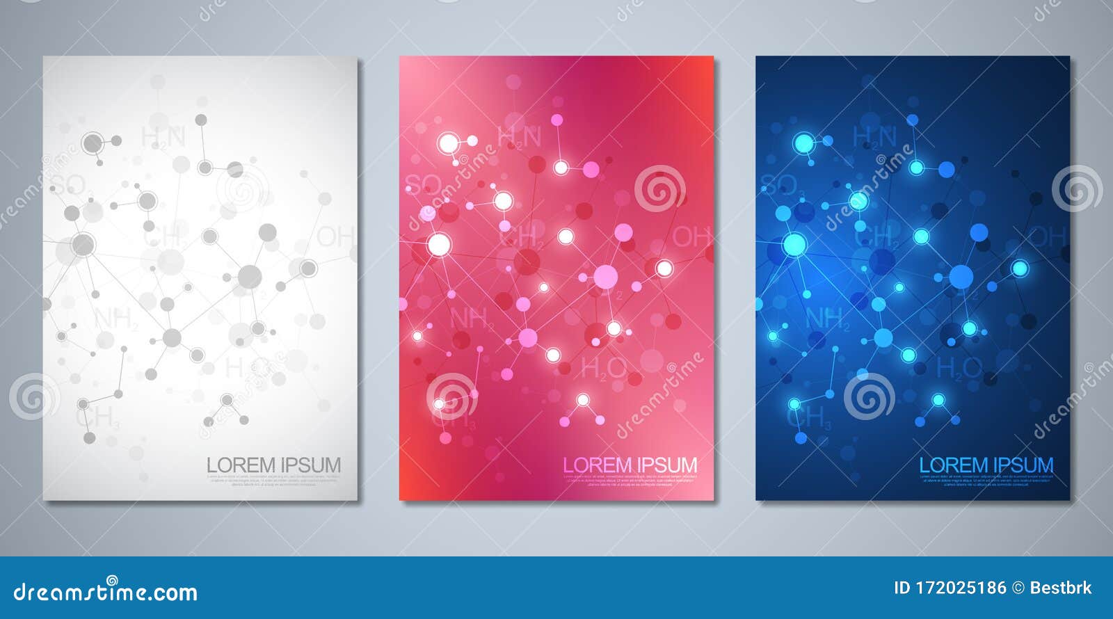 Vector Template Brochures or Cover Design, Book, Flyer, with Molecules ...