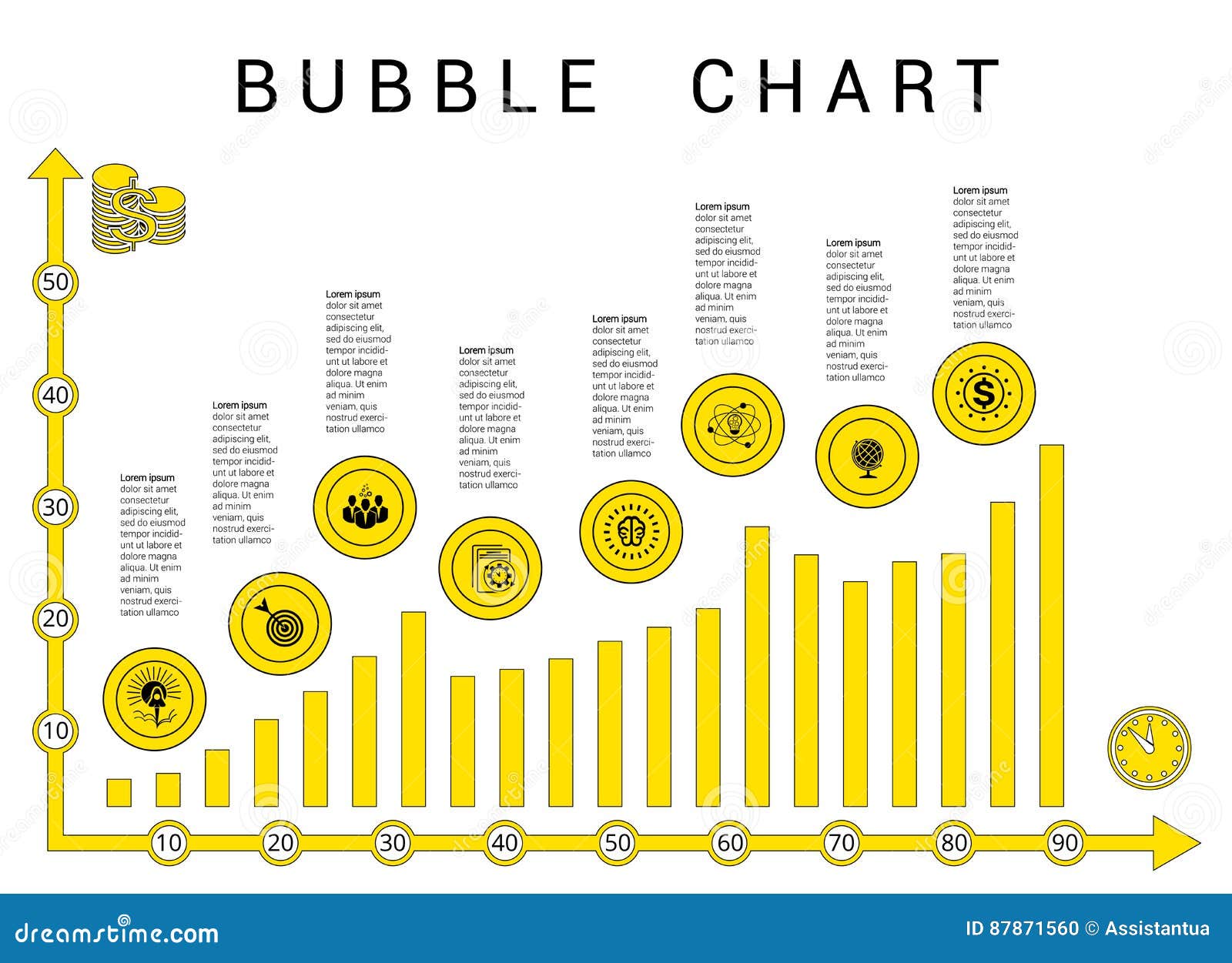 Decomposition Bar Chart For Waste, Disposable Masks, Vector Infographic ...