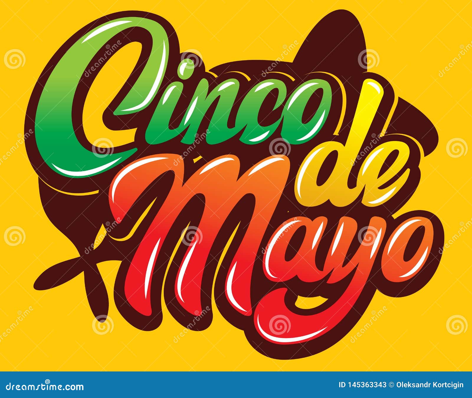 Vector Template with Calligraphic Lettering for Celebration Cinco De ...