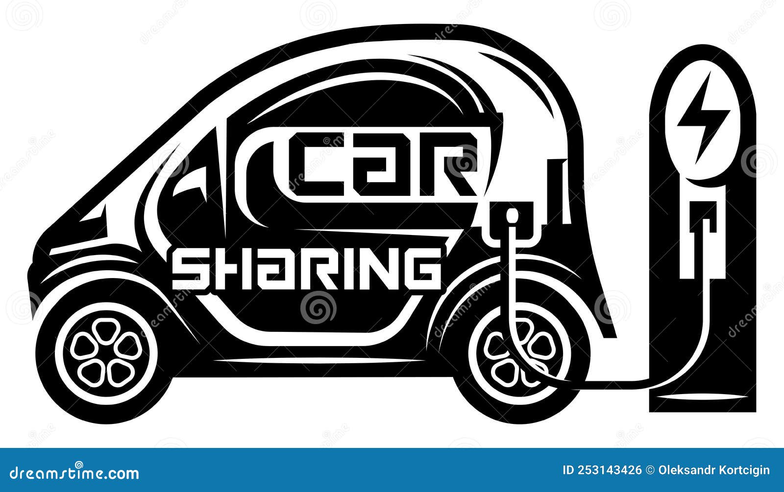 Vector Template for Car Sharing. Electro Car. Vector Illustration Stock ...