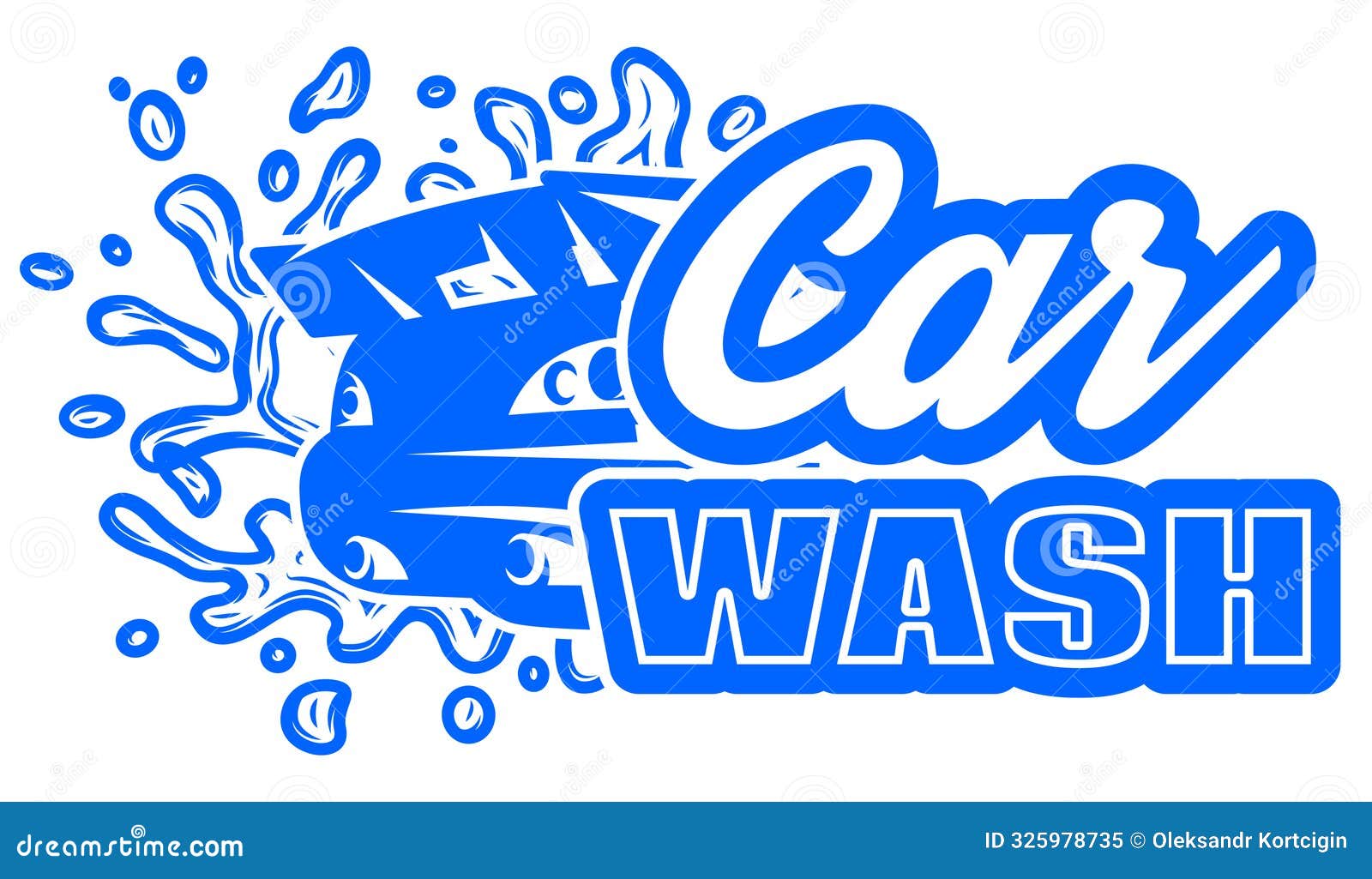 Vector Template for Car Wash with Rear Part, Water Splashes and ...