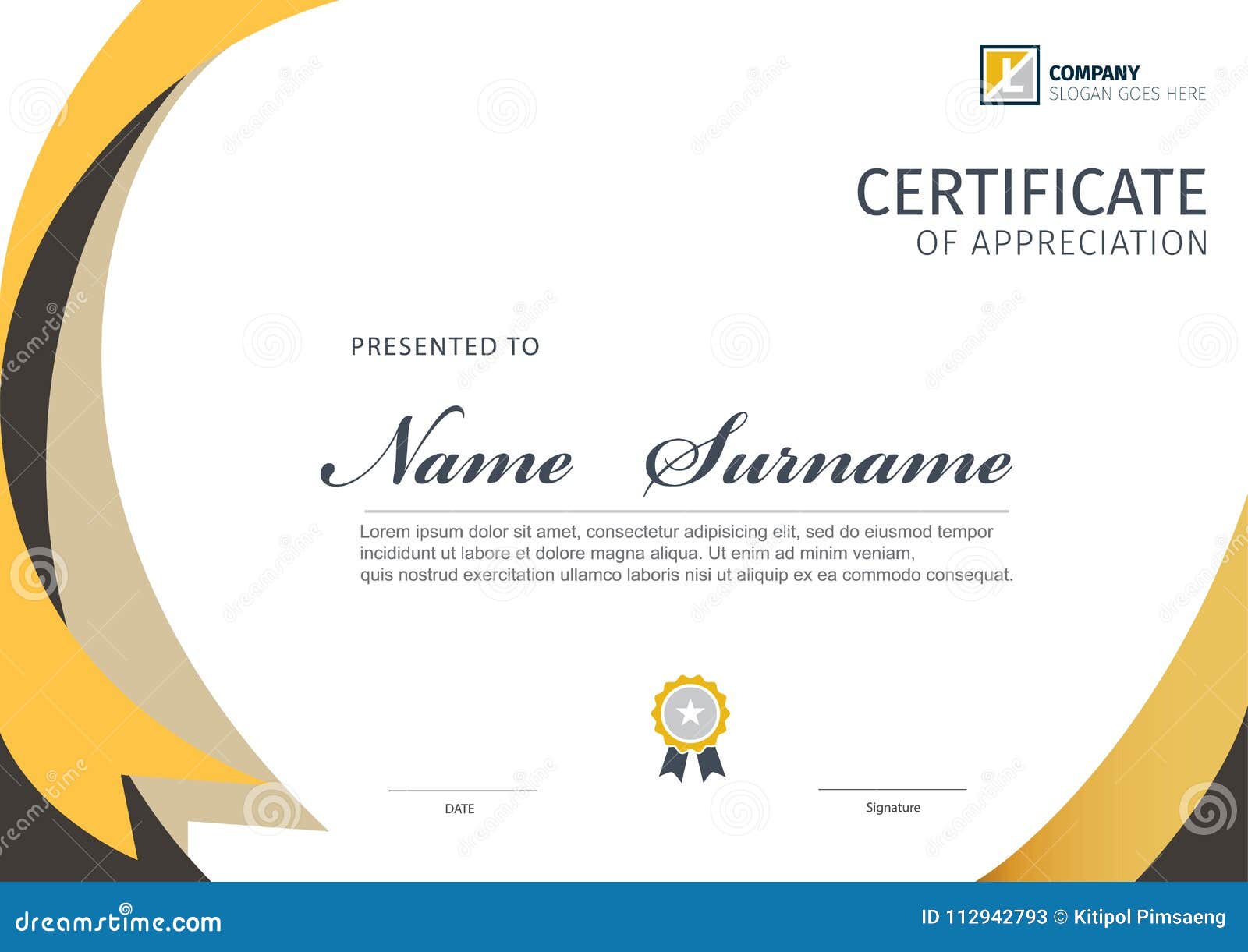 Vector Template for Certificate or Diploma Stock Vector - Illustration ...