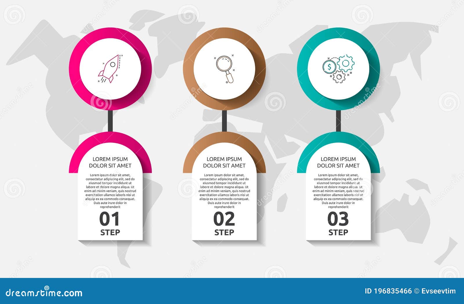 Vector Template Circle Infographics. Business Concept with 3 Options ...