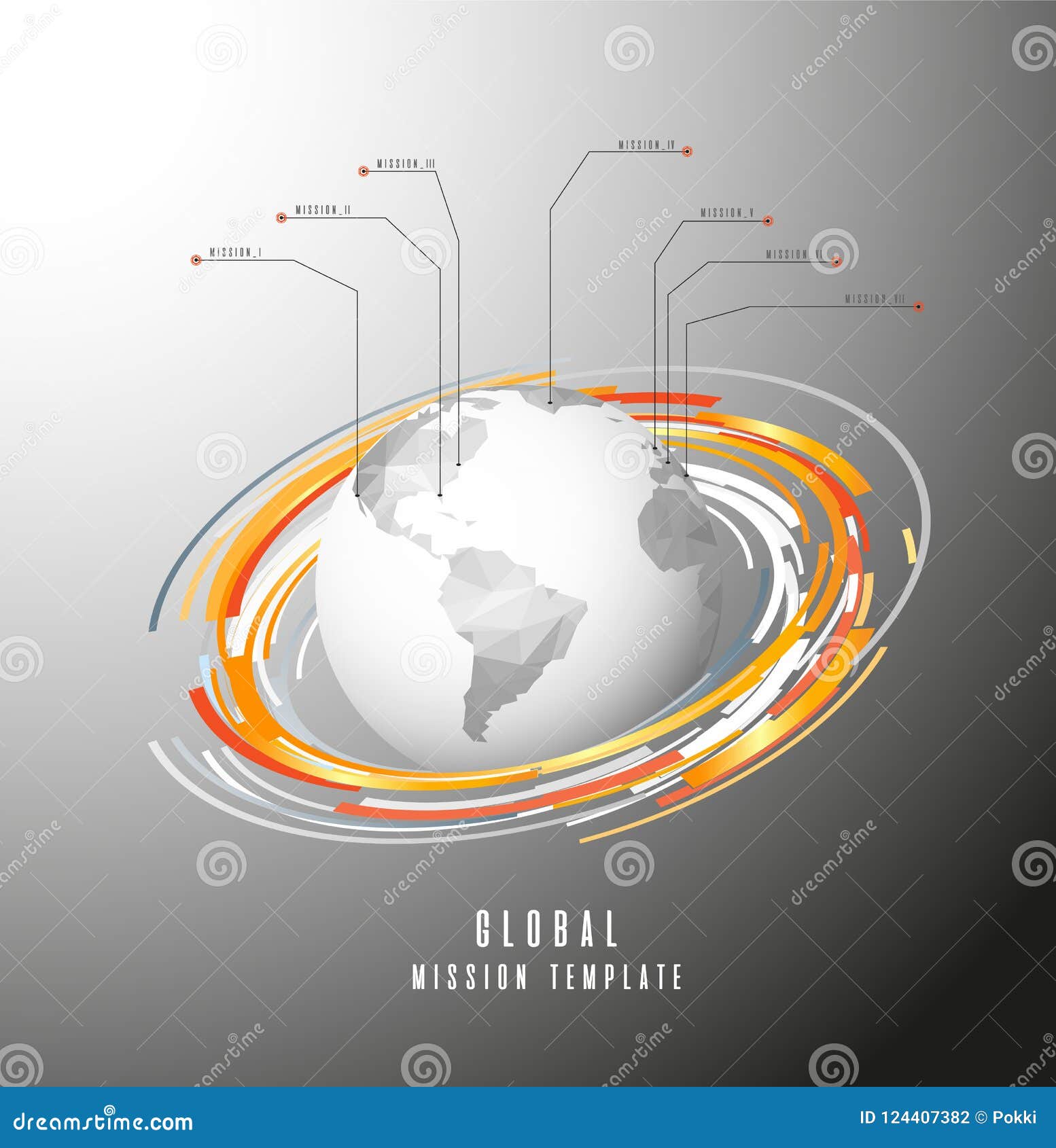 Vector Template with Colorful Circles and Your Global Mission St Stock ...