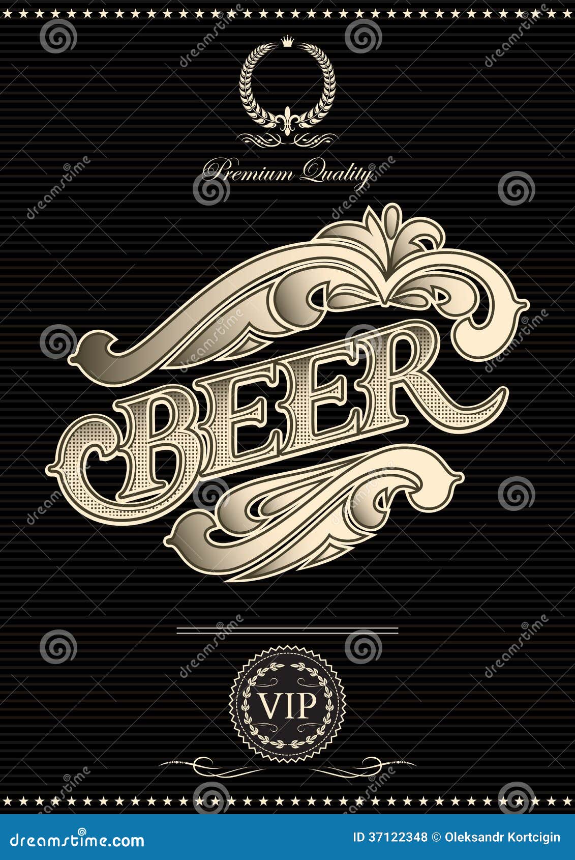 Vector Template for the Cover of Beer Menu Stock Vector - Illustration ...