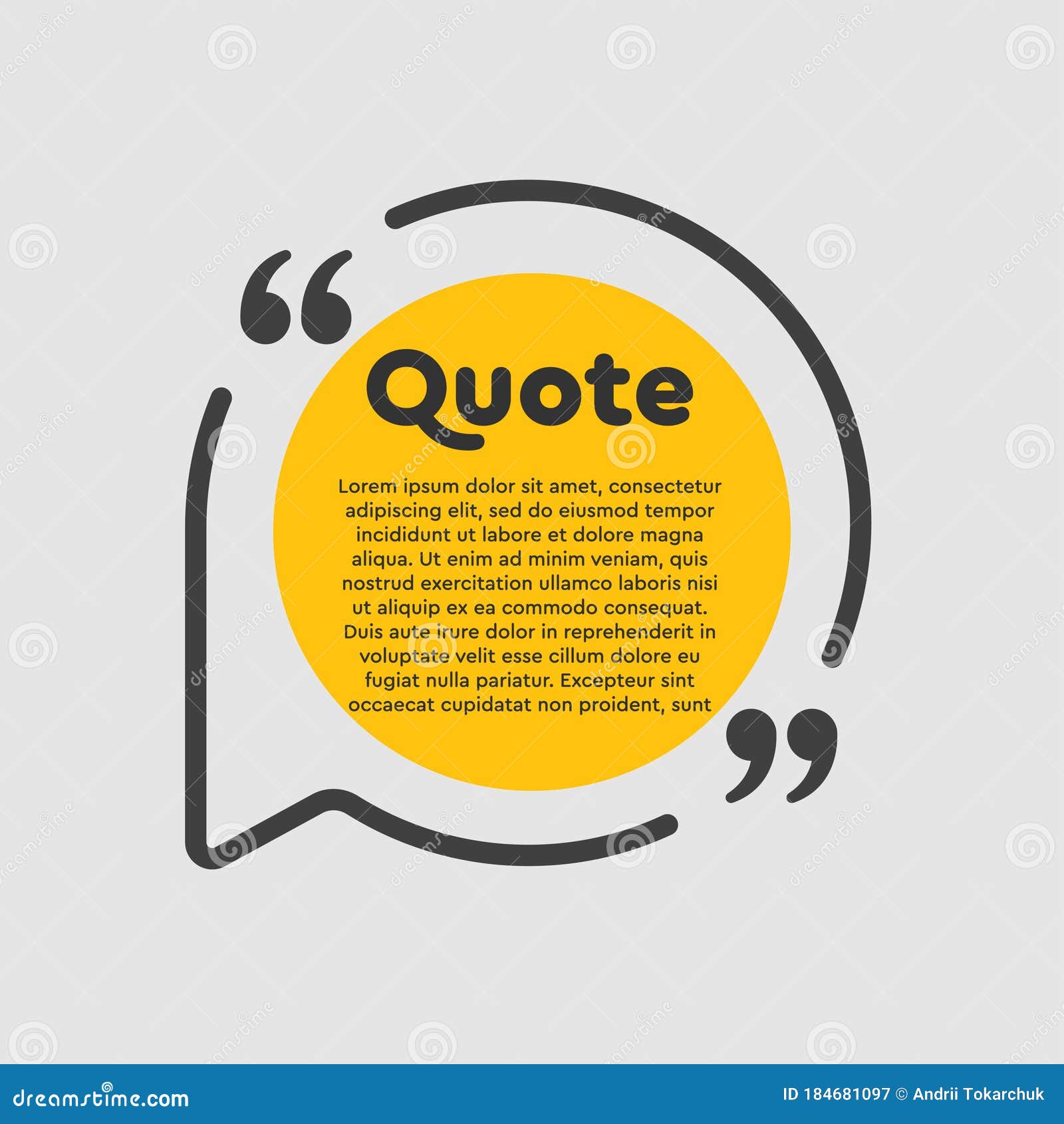 Vector Template Creative Circle Quote with Bracket Stock Vector ...