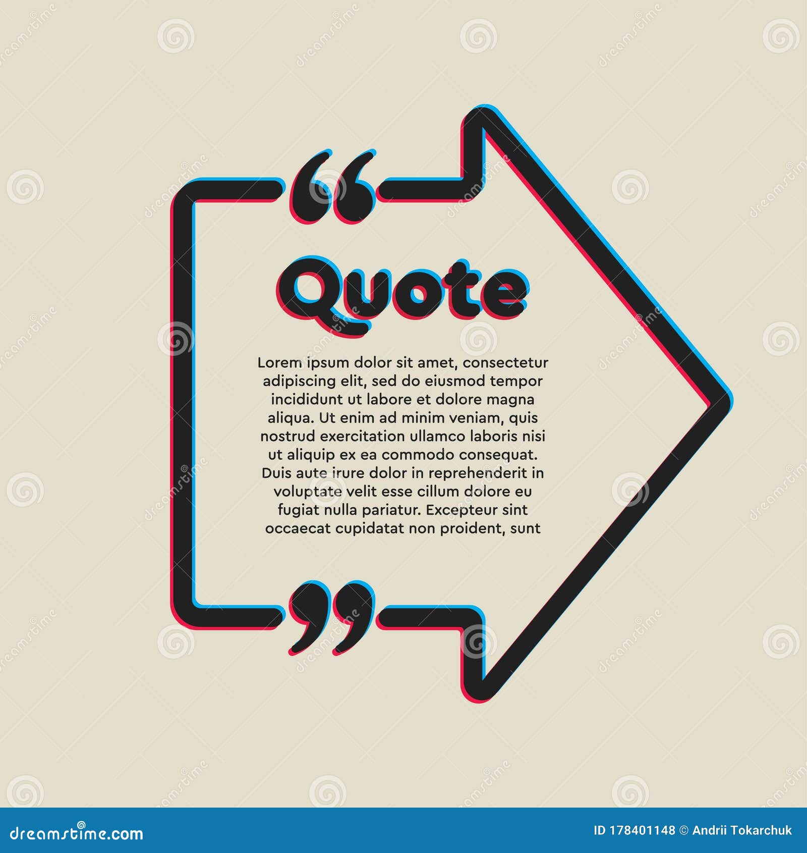 Vector Template a Creative Quote Bracket Arrow Stock Vector ...