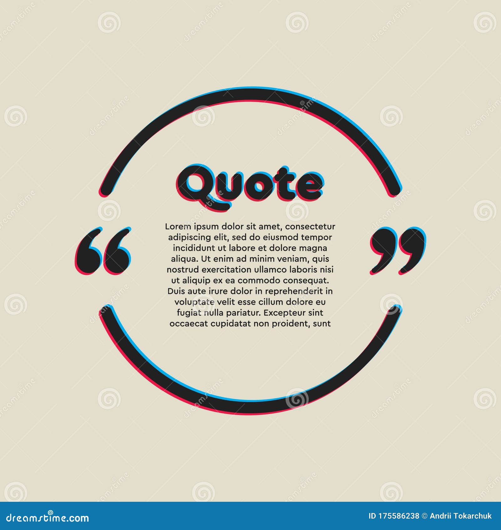 Vector Template a Creative Quote Bracket Circle Stock Vector ...