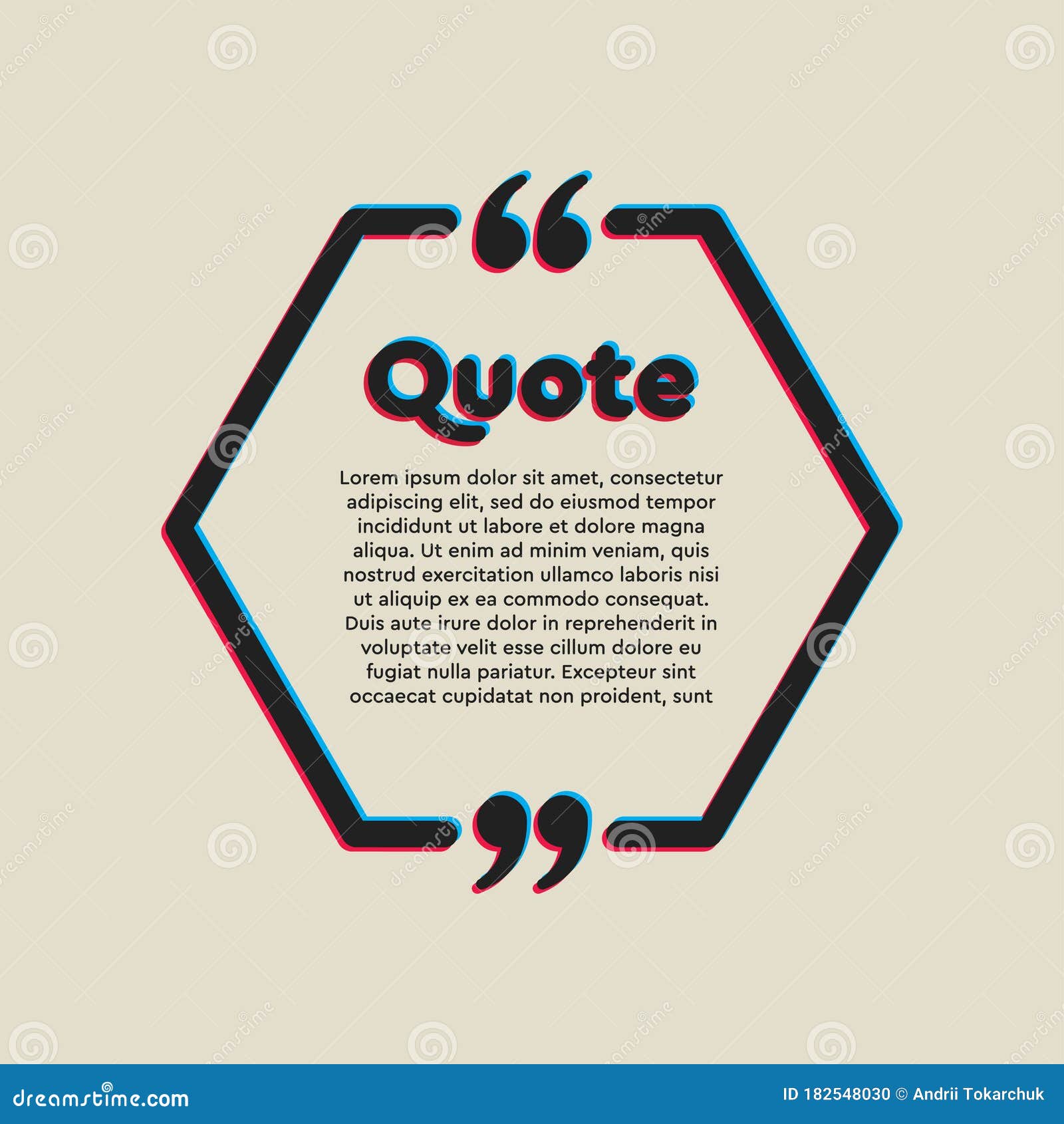 Vector Template a Creative Quote Bracket Hex Stock Vector ...