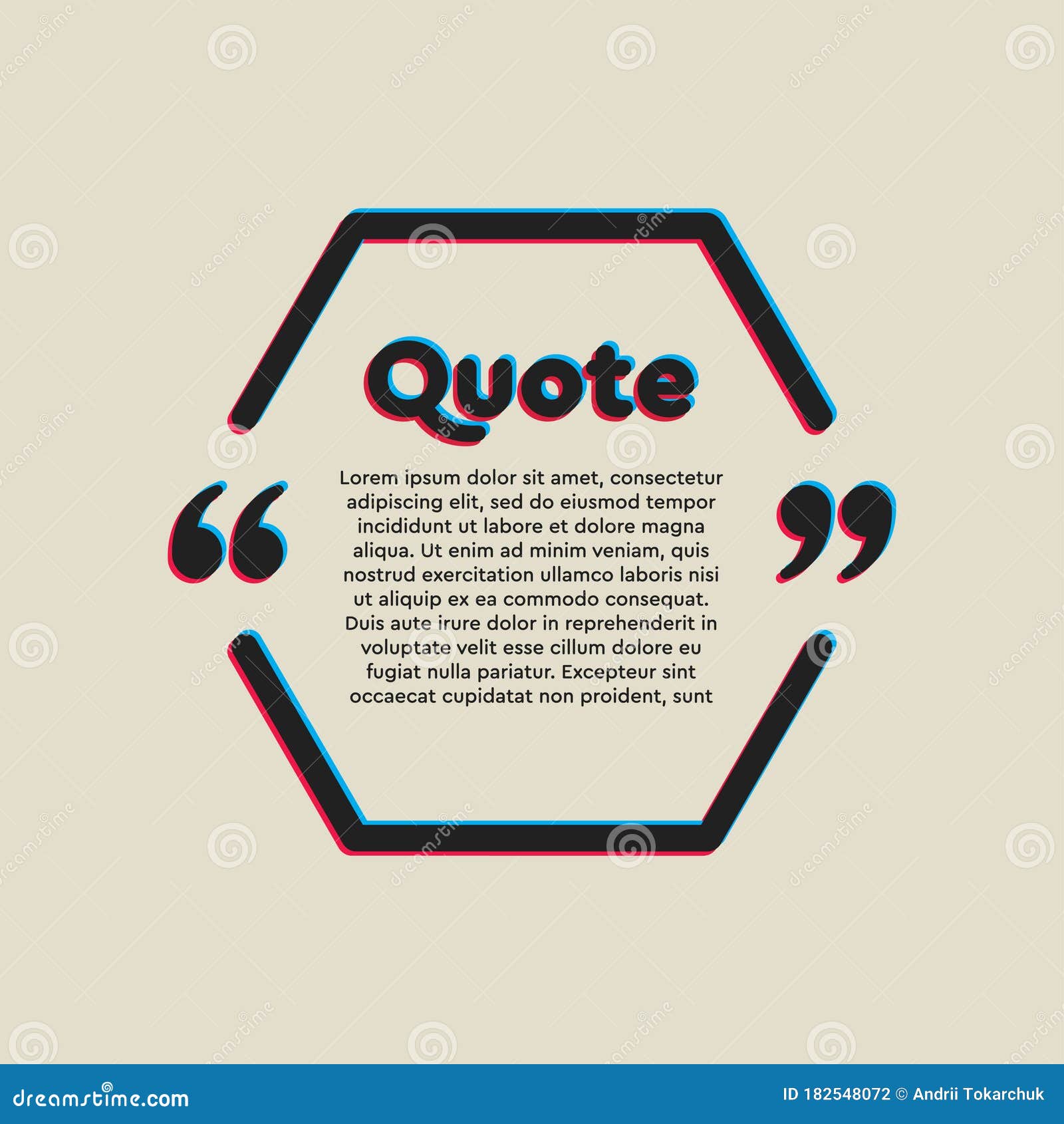 Vector Template a Creative Quote Bracket Hex Stock Vector ...